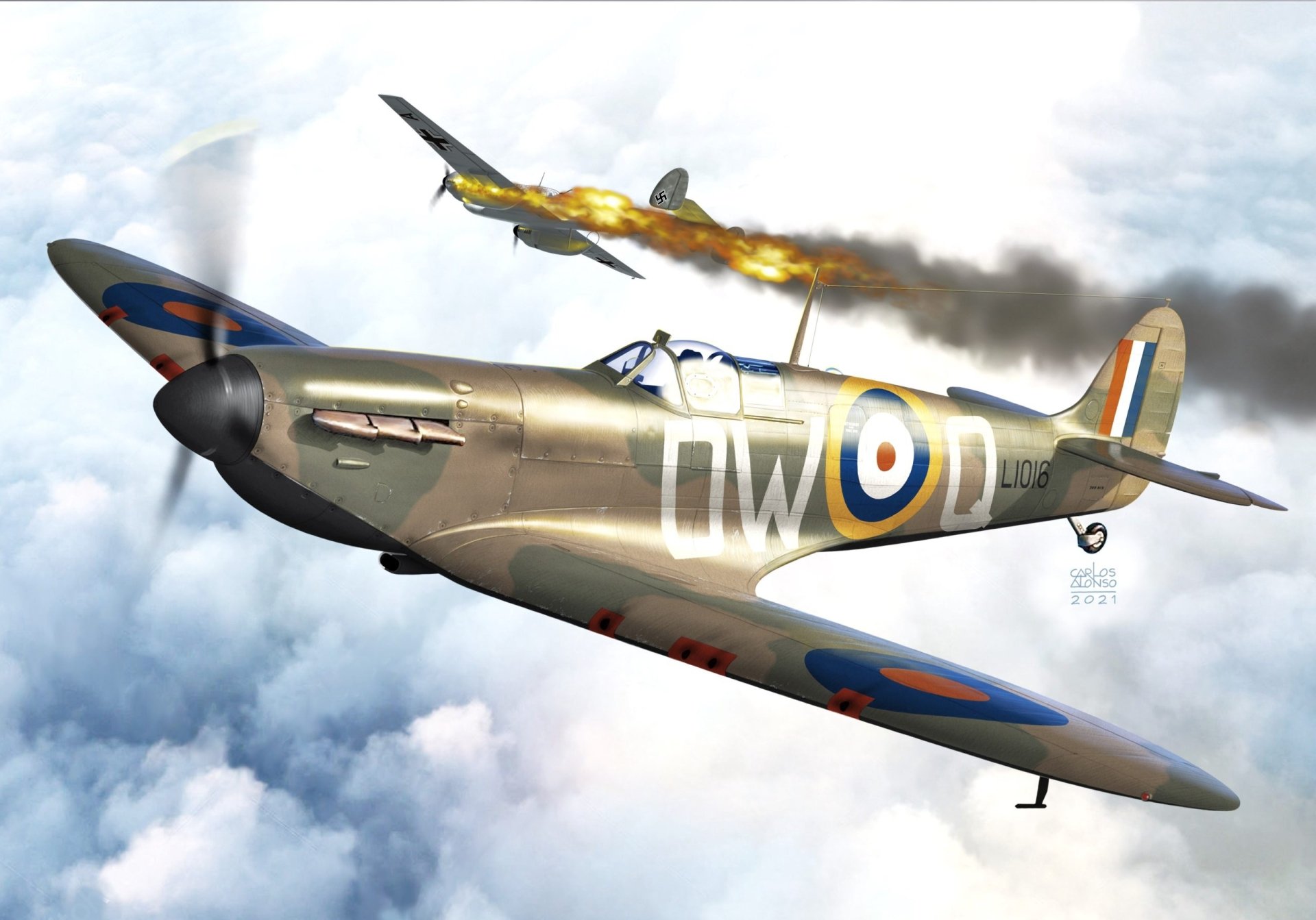 HD Military Wallpaper: Legendary Supermarine Spitfire Soaring Above the ...