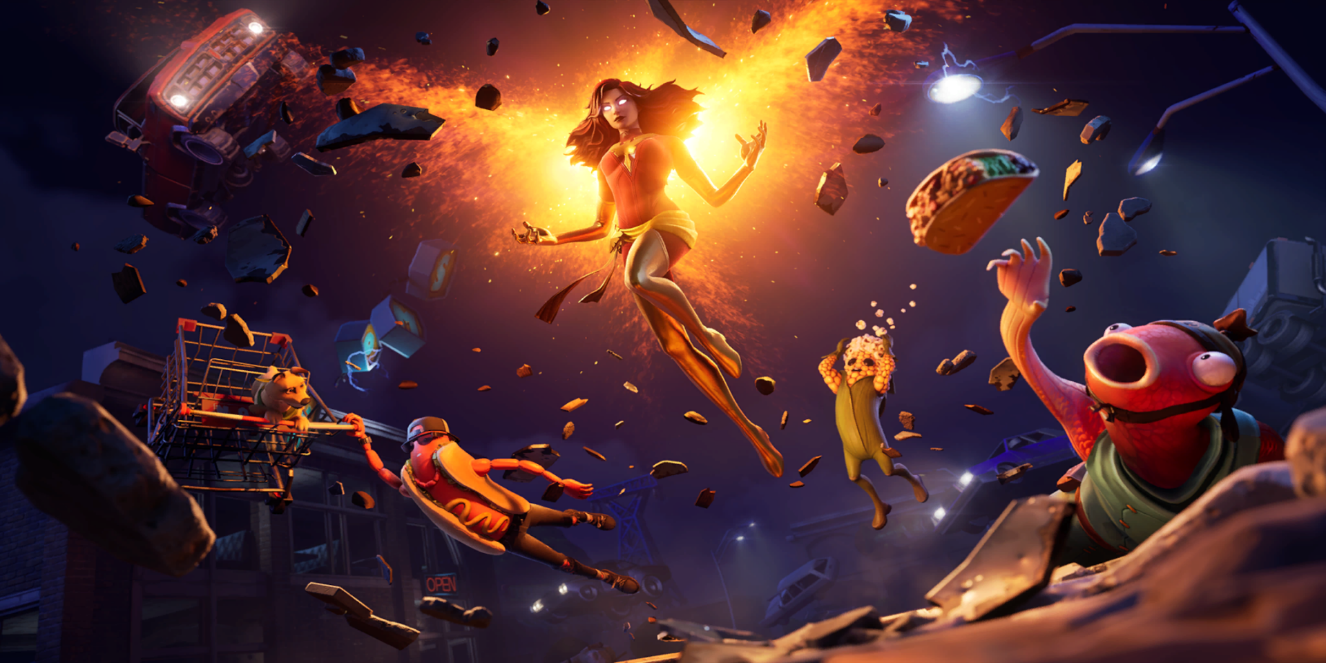 Download Jean Grey Dark Phoenix Fortnite Loading Screen Video Game ...