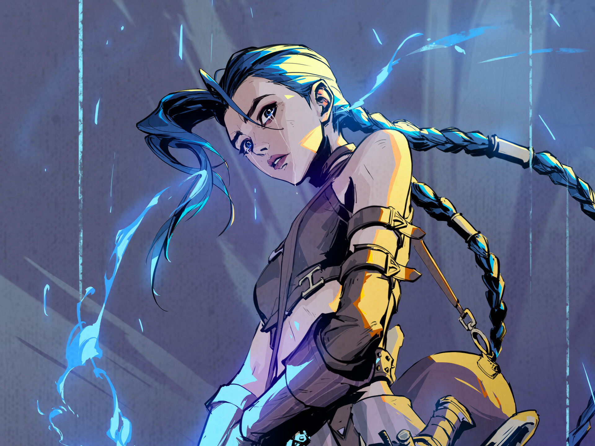 Jinx Unleashed: Stunning Arcane HD Wallpaper from League of Legends TV Show