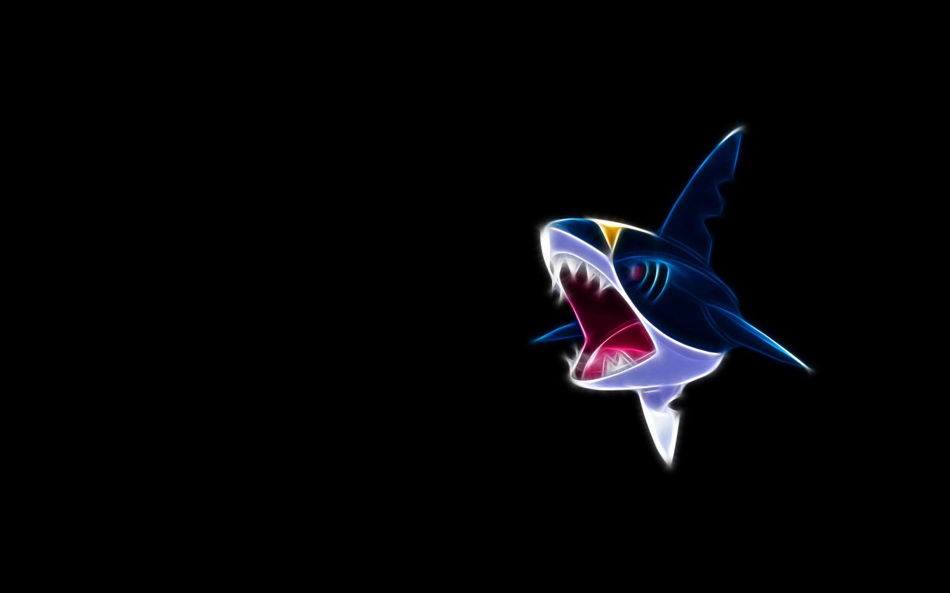 HD Anime Pokemon Wallpaper: Fierce Sharpedo in Neon Glow