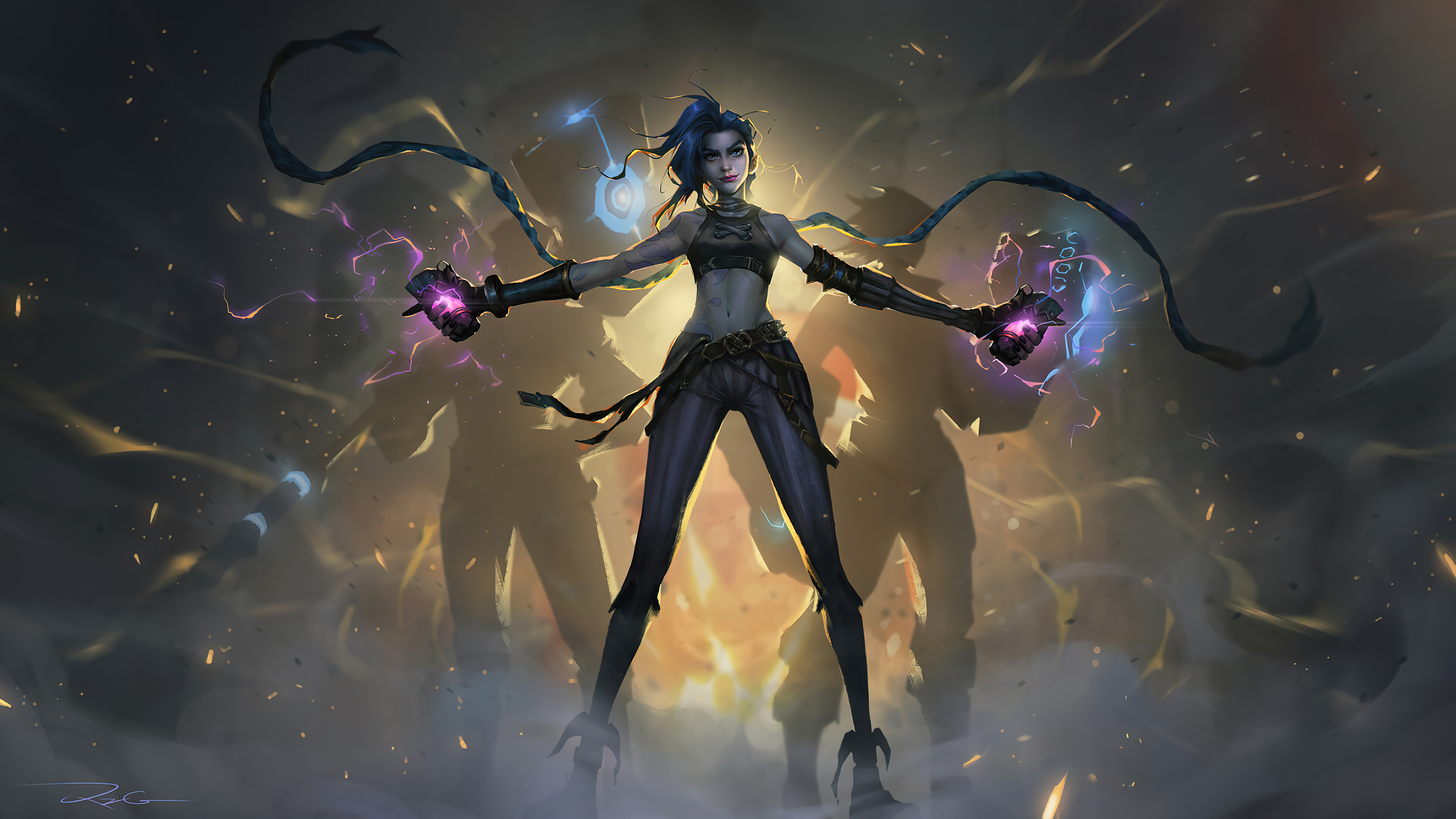 Jinx Unleashed: Arcane’s 4K Ultra HD TV Show Wallpaper