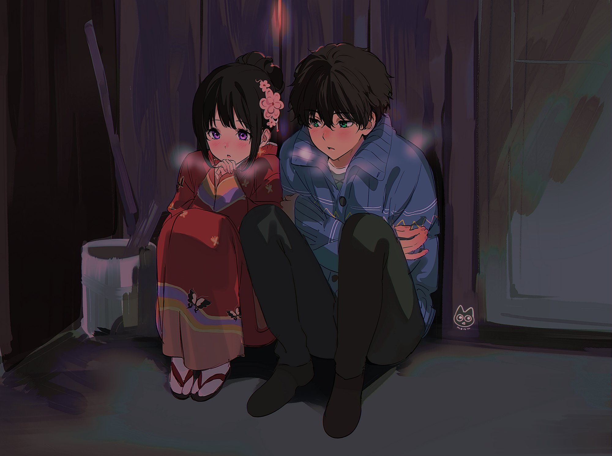 Download Hōtarō Oreki Eru Chitanda Anime Hyouka Hd Wallpaper By Mery
