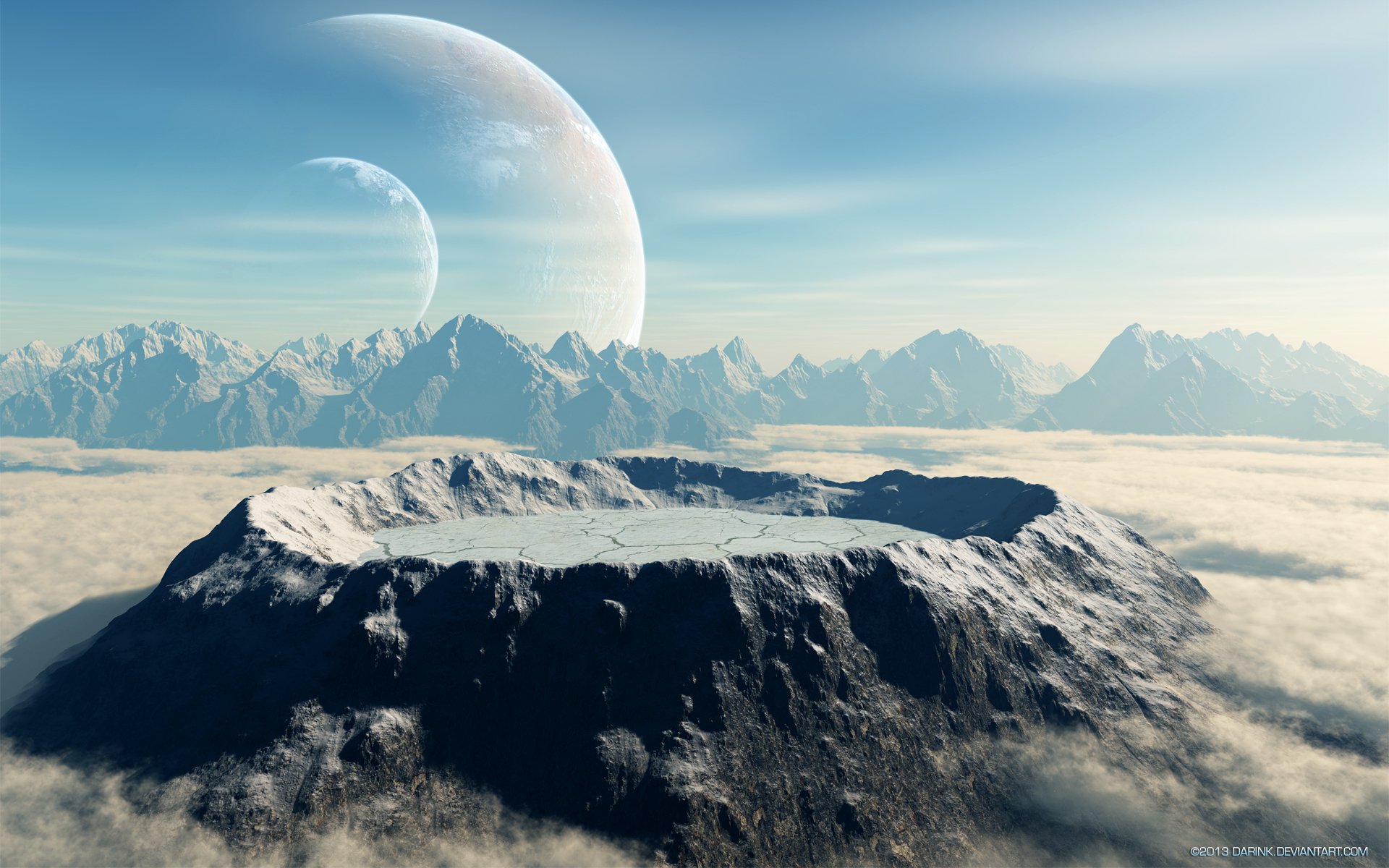 Download Volcano Planet Sci Fi Planet Rise HD Wallpaper by DarinK
