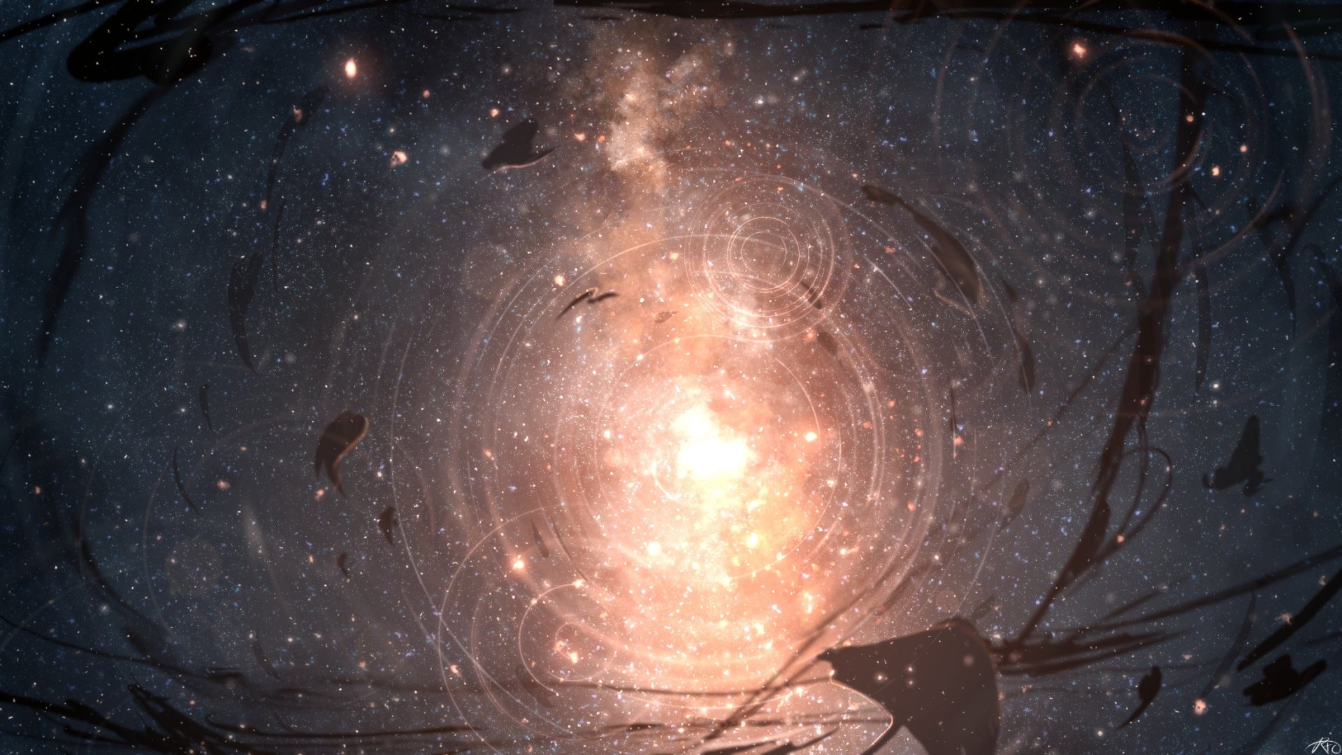 Download Night Water Anime Reflection Anime Night HD Wallpaper