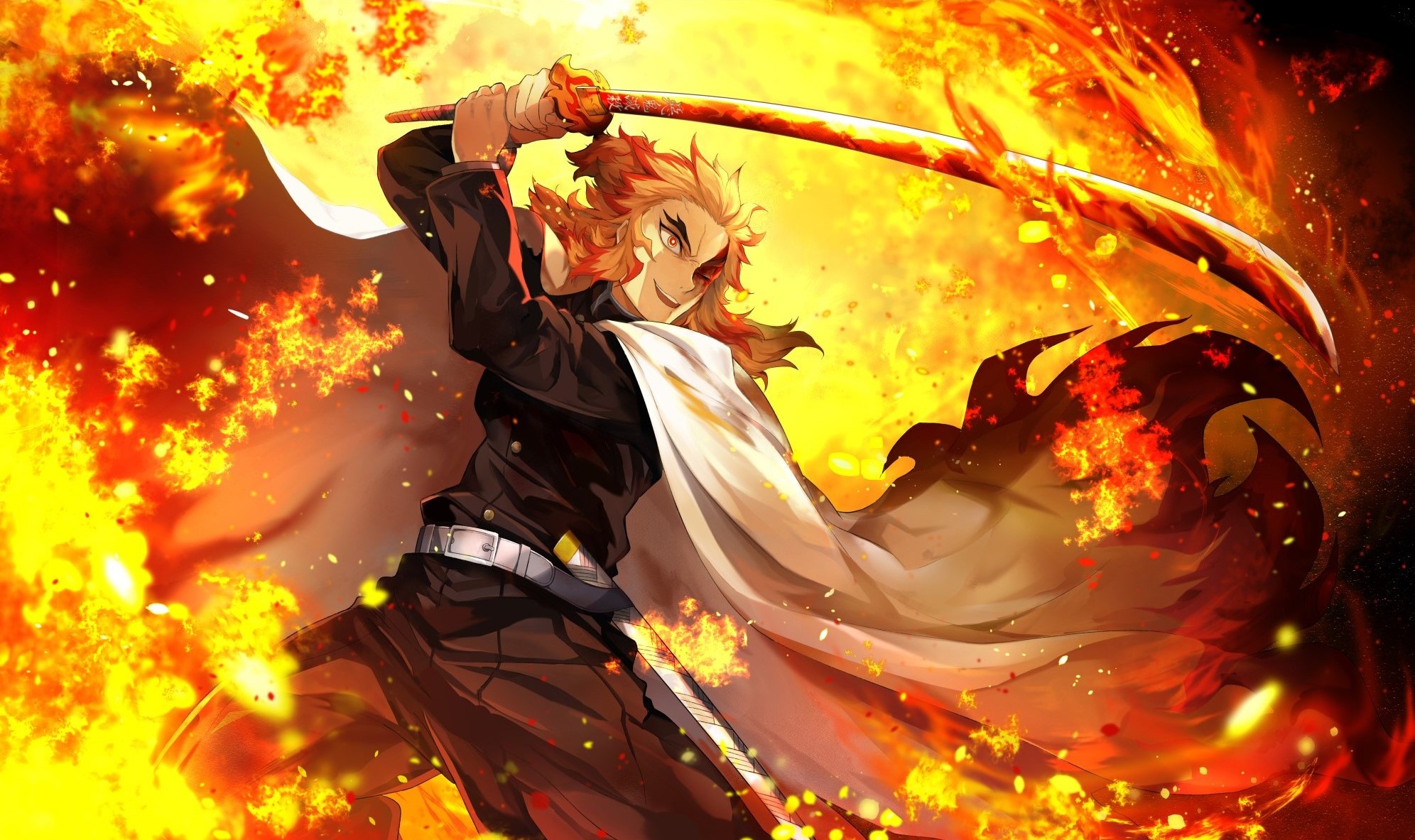 Download Kyojuro Rengoku Anime Demon Slayer: Kimetsu No Yaiba HD Wallpaper