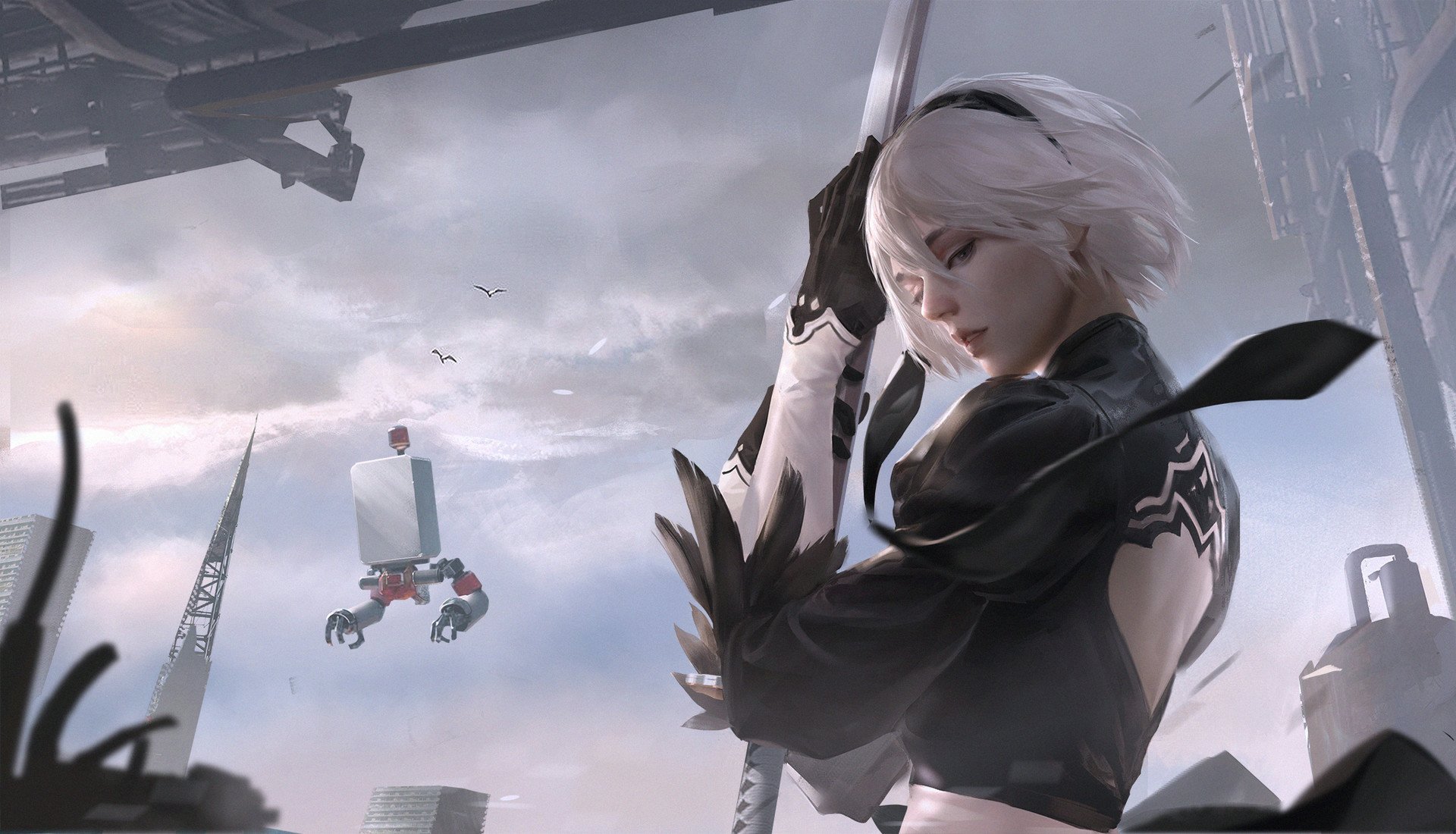 YoRHa No.2 Type B HD Wallpaper | NieR: Automata Video Game Art