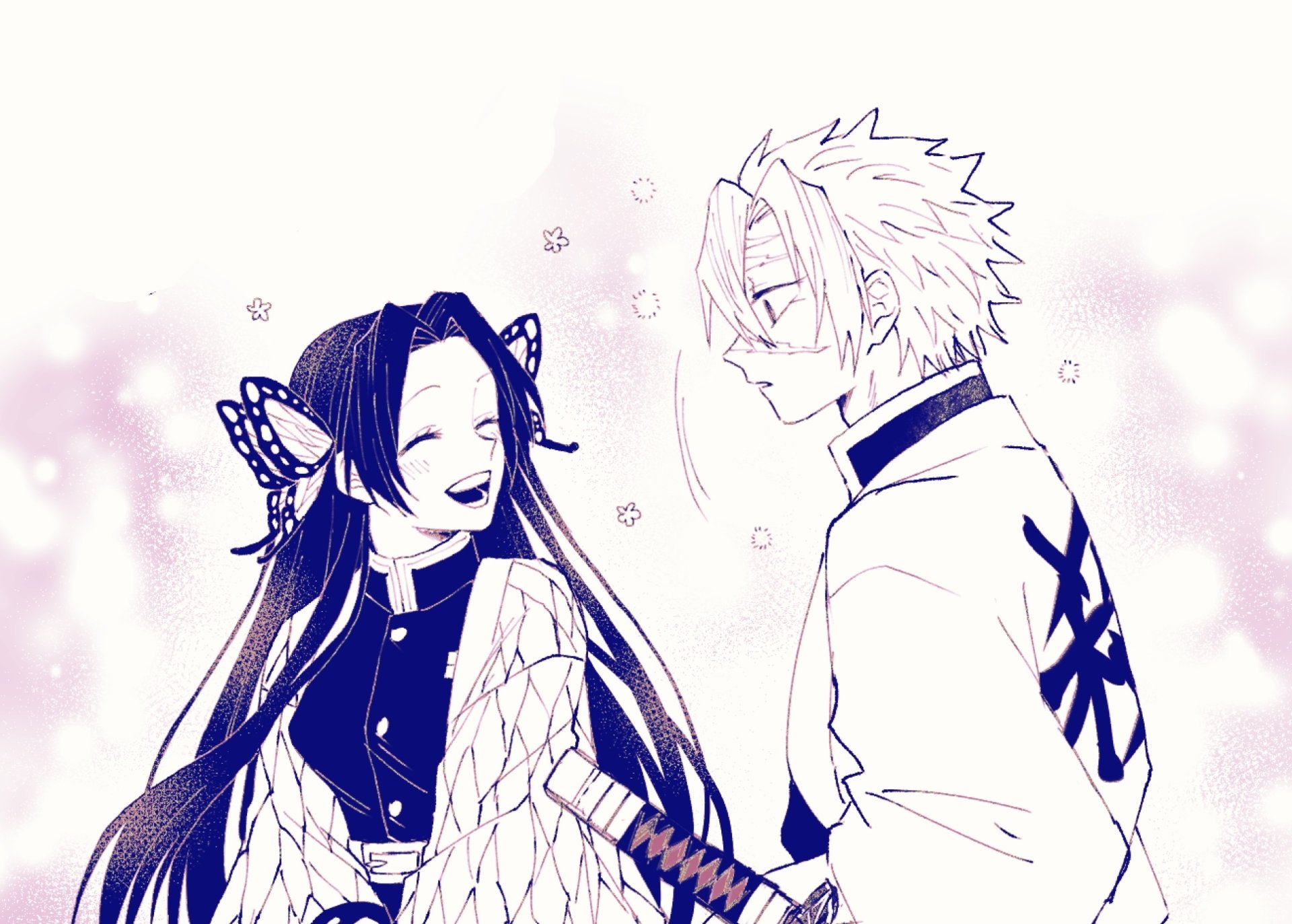 Sanemi & Kanae HD Wallpaper | Demon Slayer: Kimetsu no Yaiba Anime Art