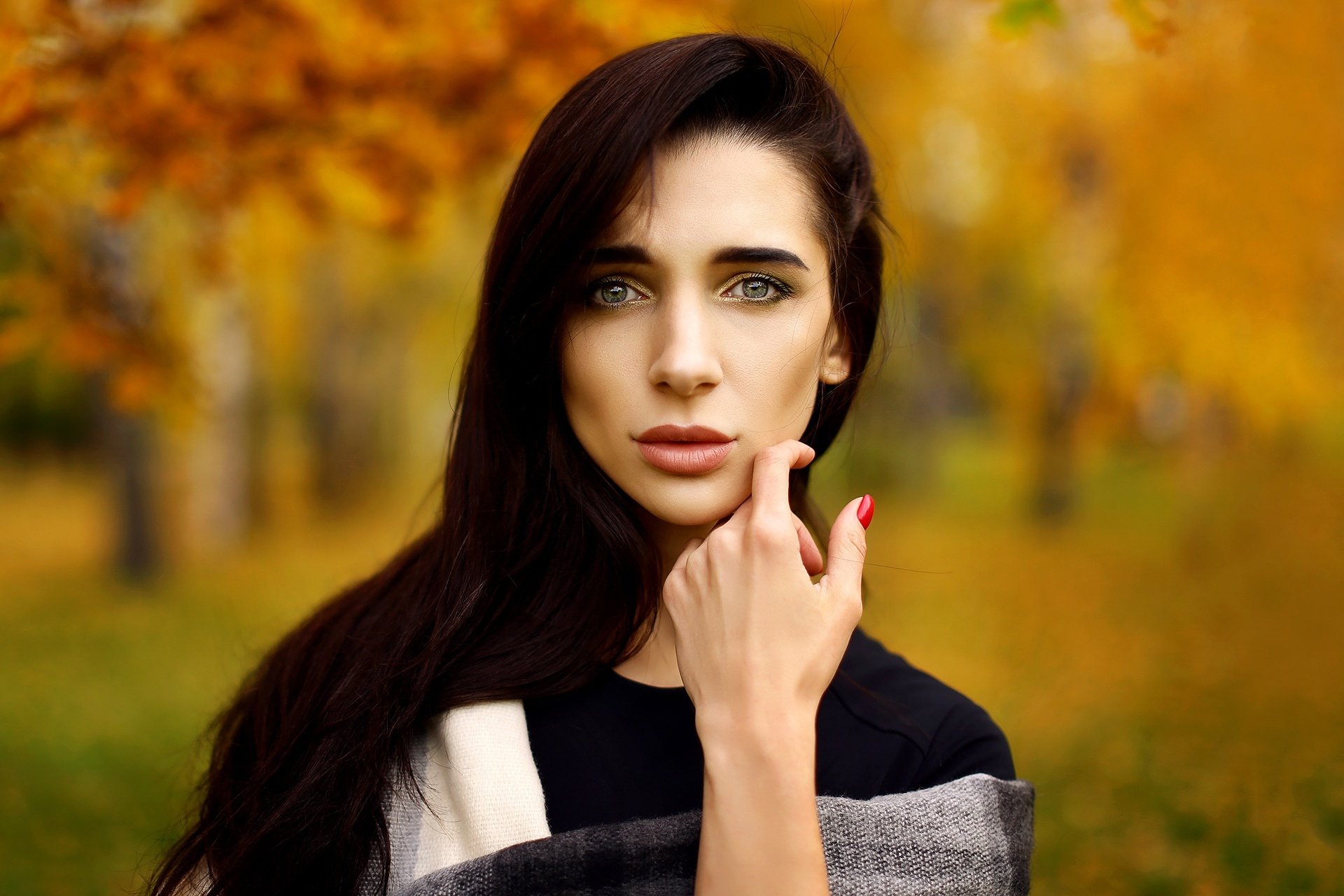 Download Black Hair Woman Model HD Wallpaper by Denis Lytkin ...