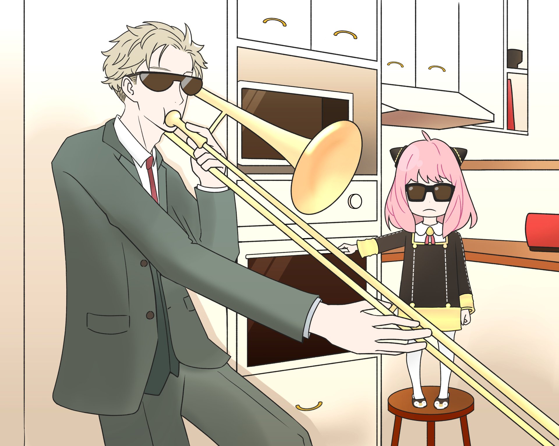 Spy x Family HD Wallpaper: Cool Loid & Anya Groove in Style