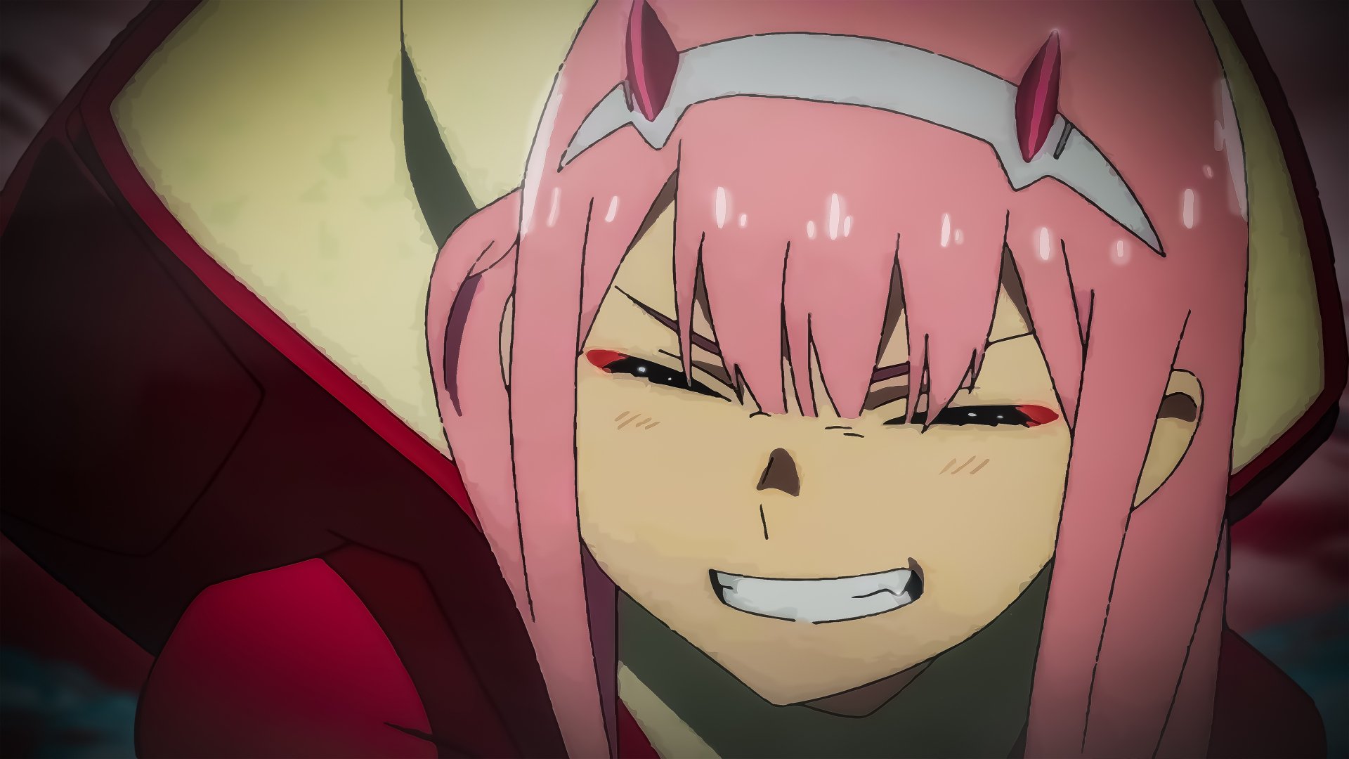 Zero Two Smirk - Stunning 4K Ultra HD Darling in the FranXX Anime Wallpaper