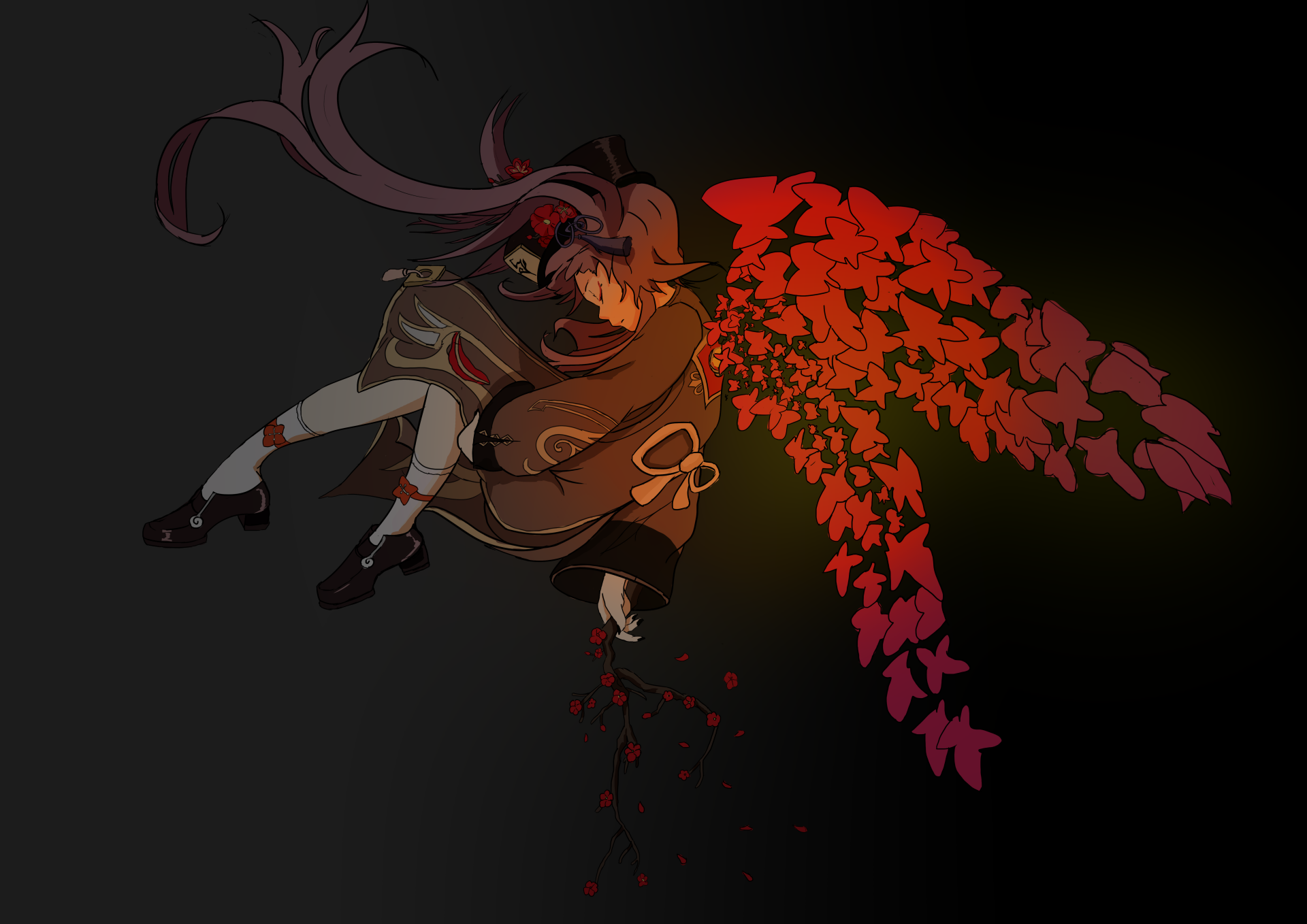 Hu Tao 4K Ultra HD Wallpaper – Genshin Impact's Fiery Elegance by 帆菌 ...