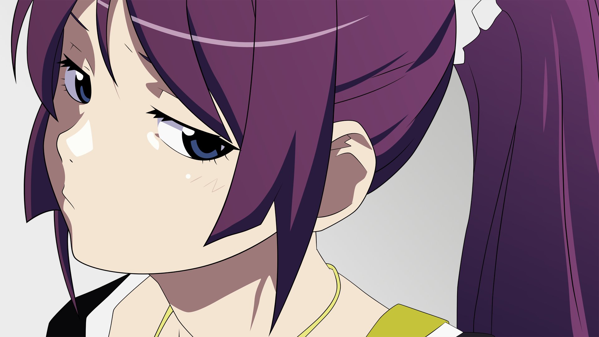 Hitagi Senjōgahara HD Wallpaper – Vibrant Purple Hair & Blue Eyes from ...