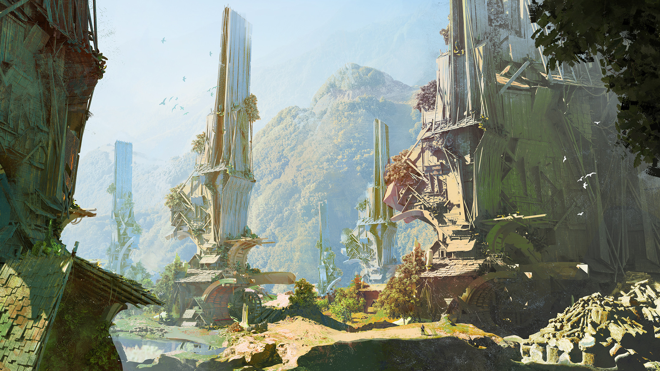 Download Fantasy Building HD Wallpaper by Sebastian Luca