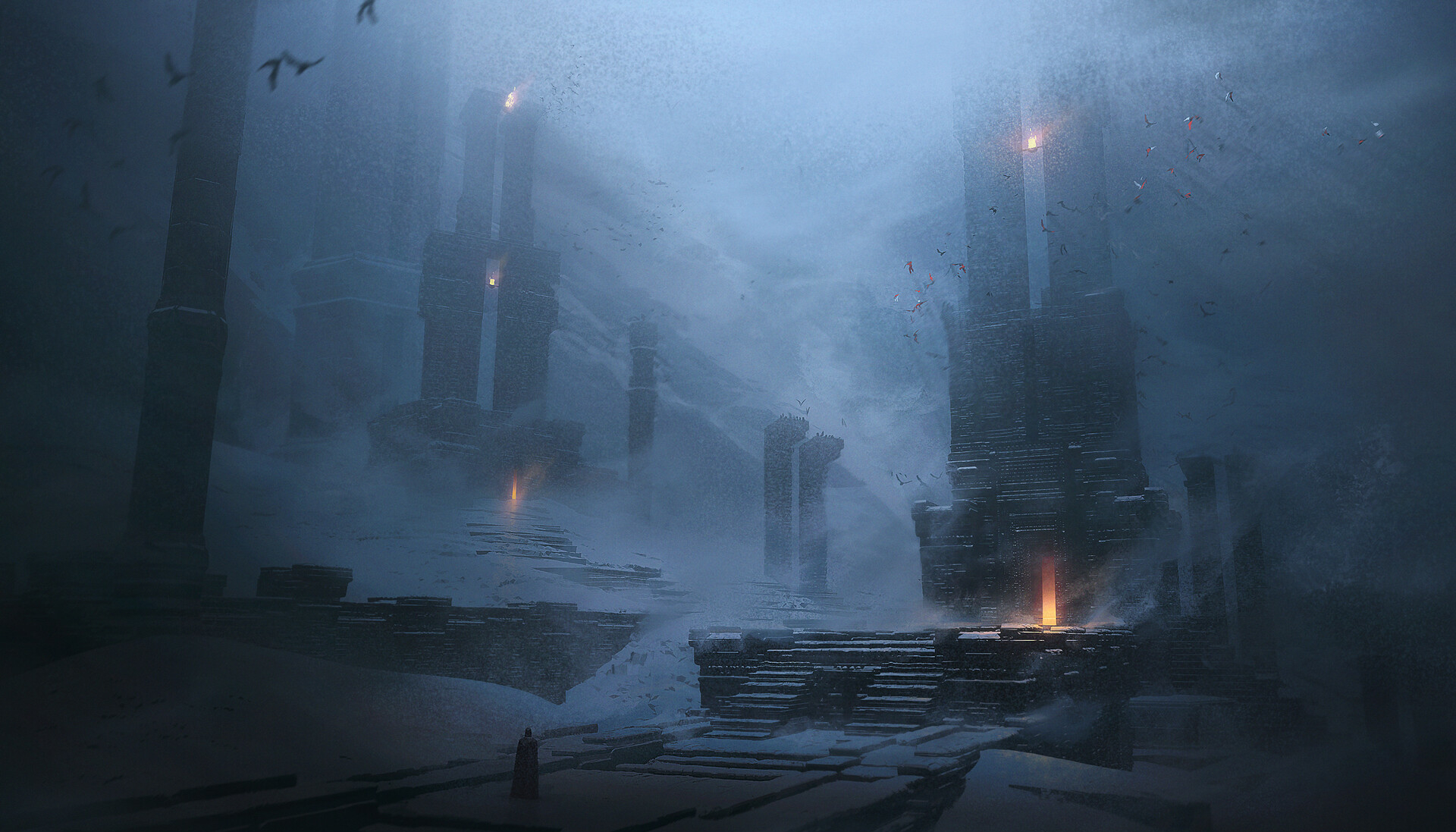 Download Fantasy Temple HD Wallpaper by Philipp Dobrusin