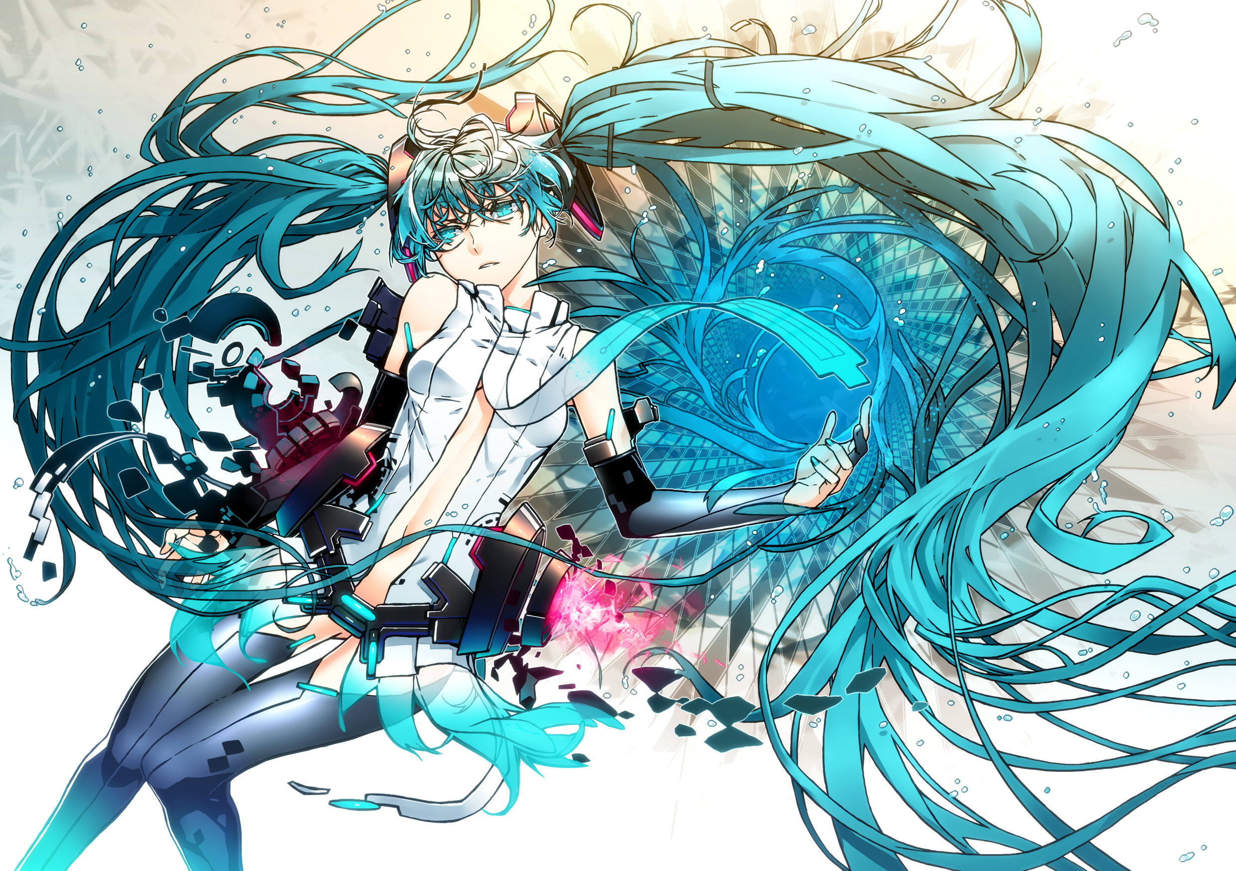 Hatsune Miku HD Wallpaper: A Vibrant Vocaloid Anime Scene