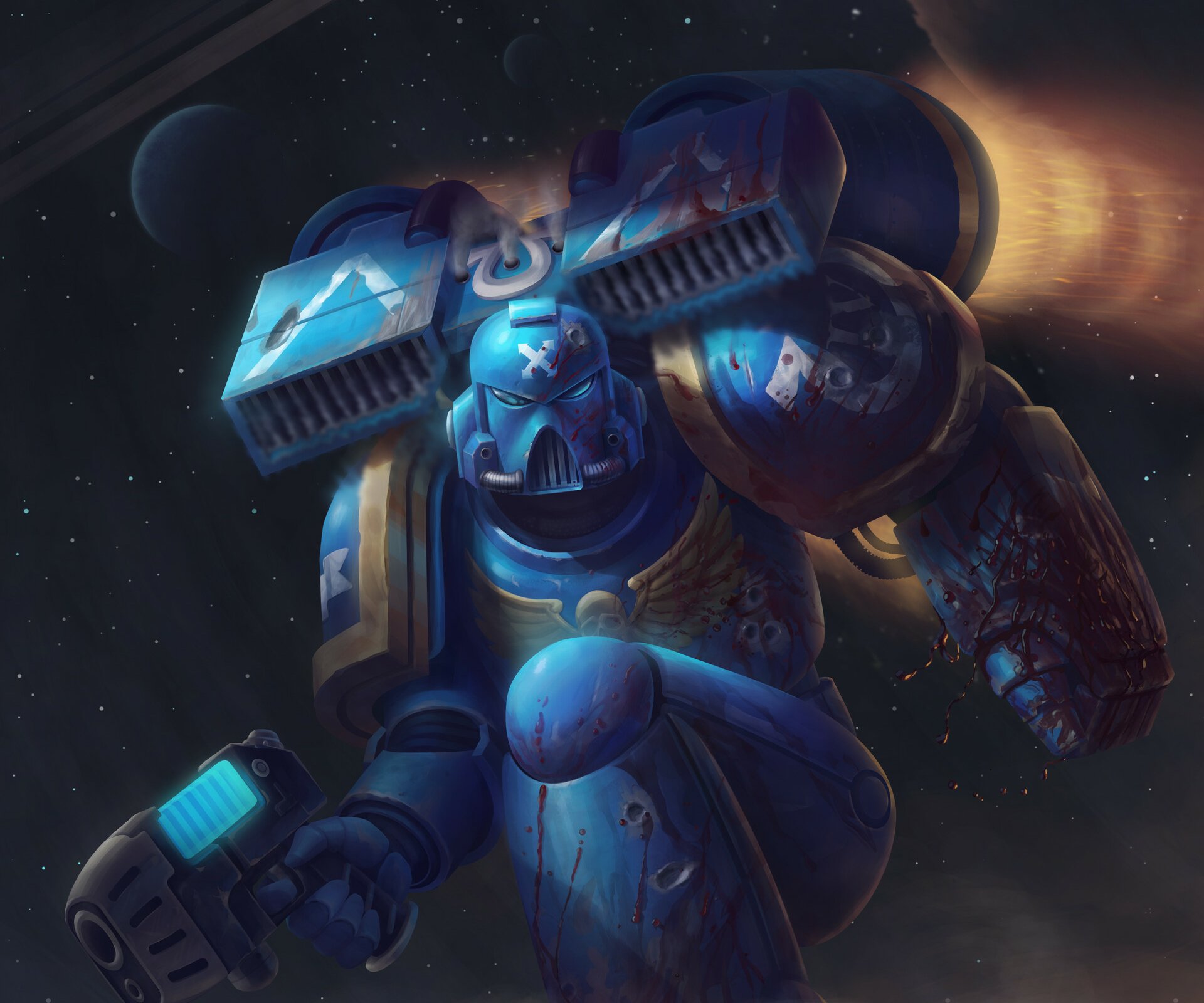 Warhammer 40K HD: Epic Space Marine Battle Wallpaper by Lex Ander