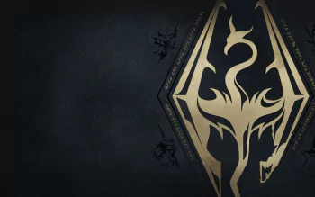 Skyrim Emblem Hd Wallpaper Exciting Skyrim 4k Logo In Striking Red