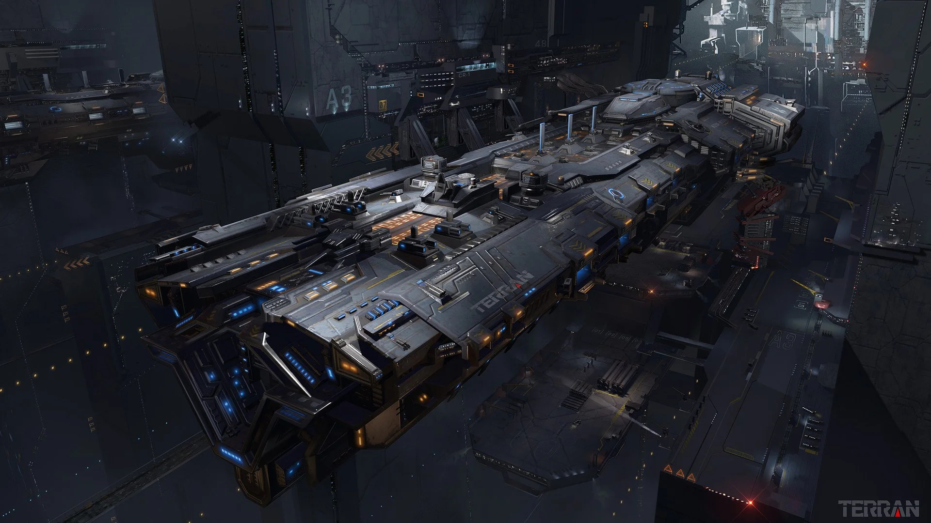 Sci-Fi Spaceship HD Wallpaper by Chen HG