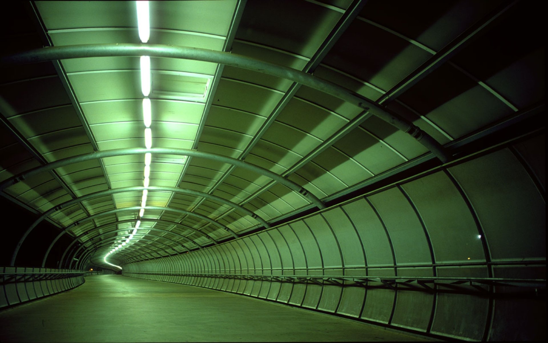 Illuminated Man-Made Tunnel HD Wallpaper