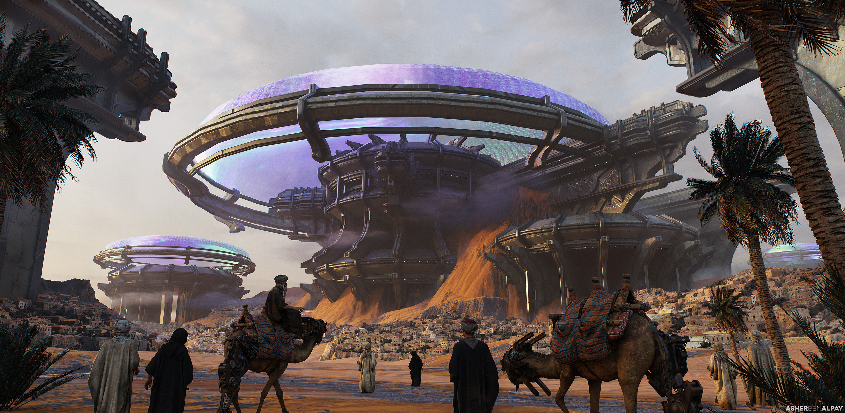 Download Sci Fi Building HD Wallpaper by Asher Ben Alpay