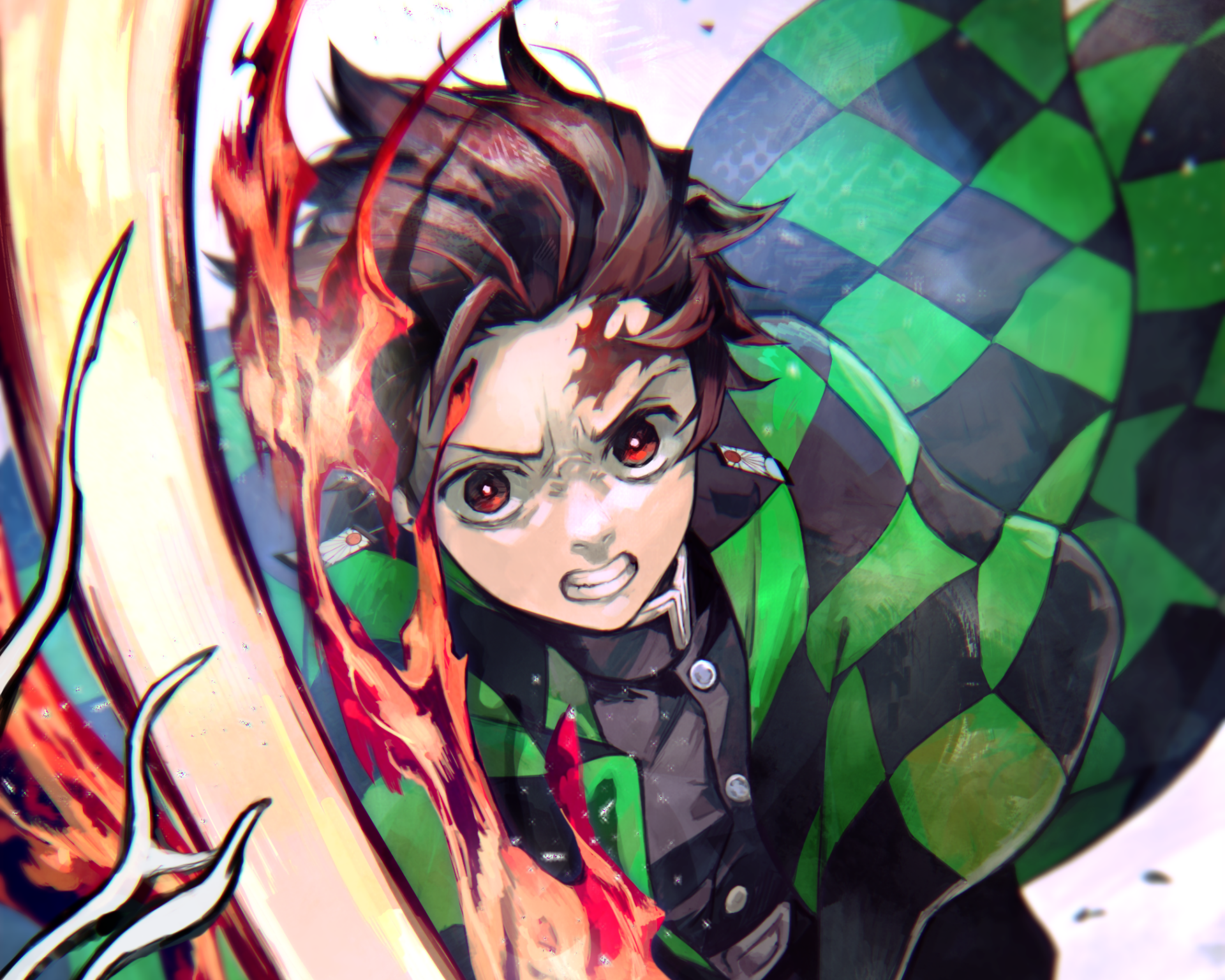 Tanjiro Kamado: Hinokami Flame — Demon Slayer HD Wallpaper by 灸場メロ ...