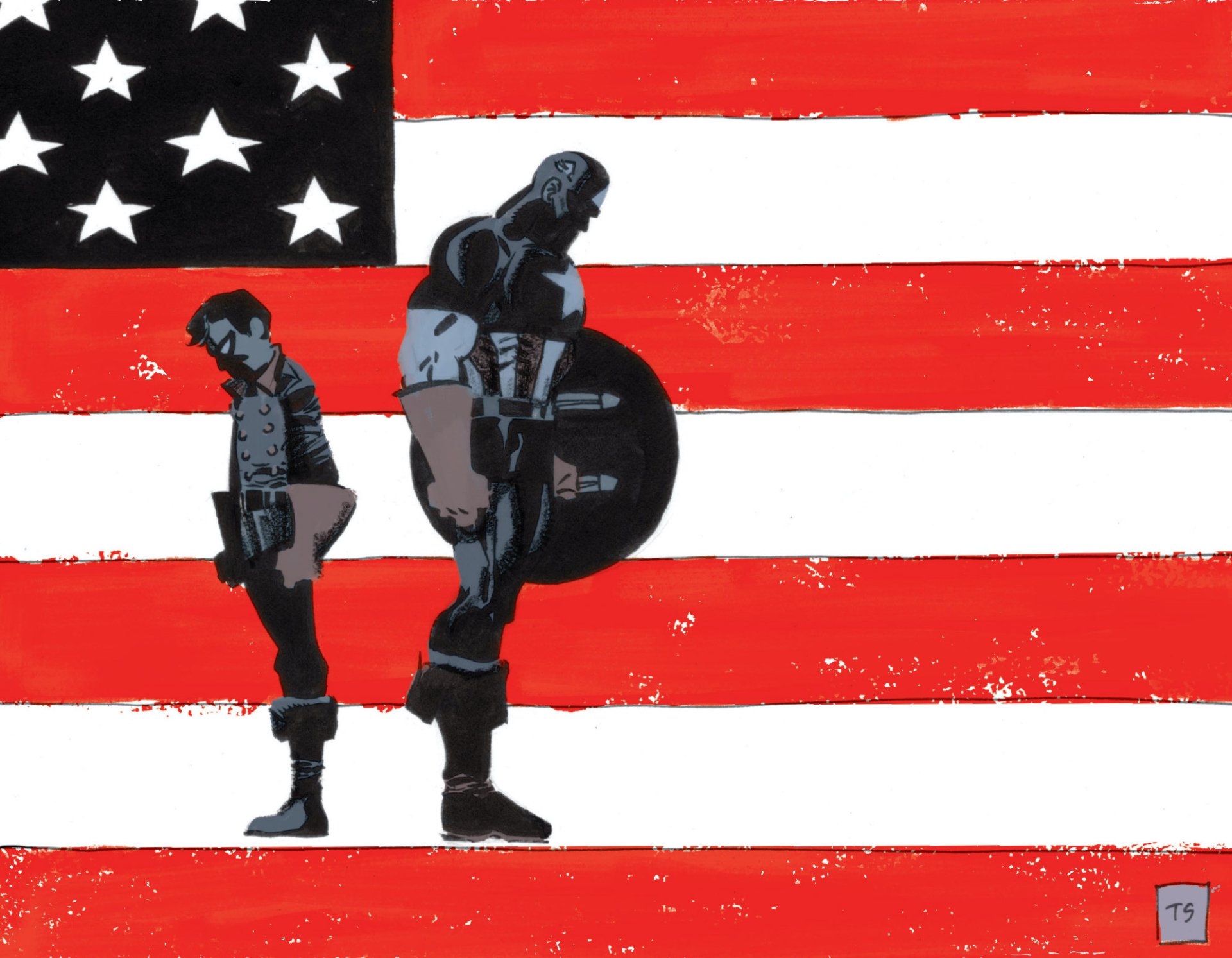 Download Comic Captain America: White HD Wallpaper by Tim Sale