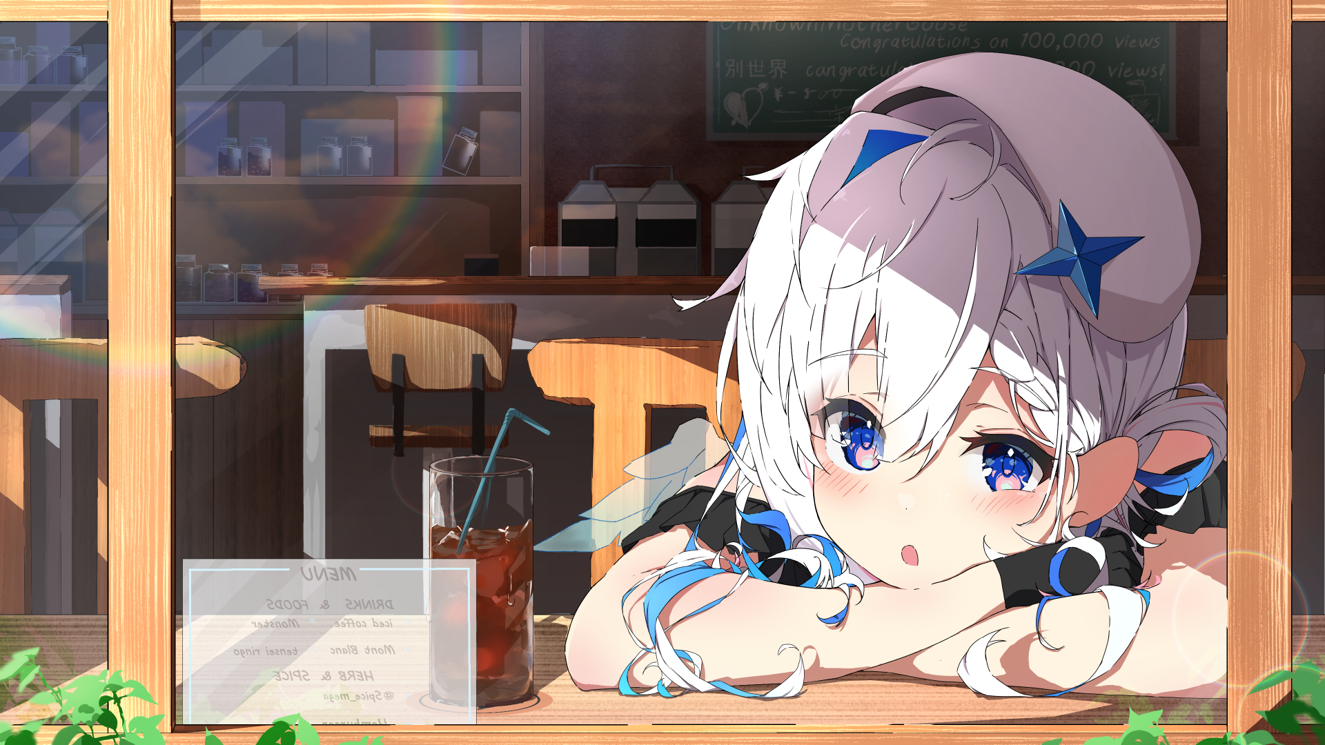 Amane Kanata — Hololive 4K Café Daydream Wallpaper