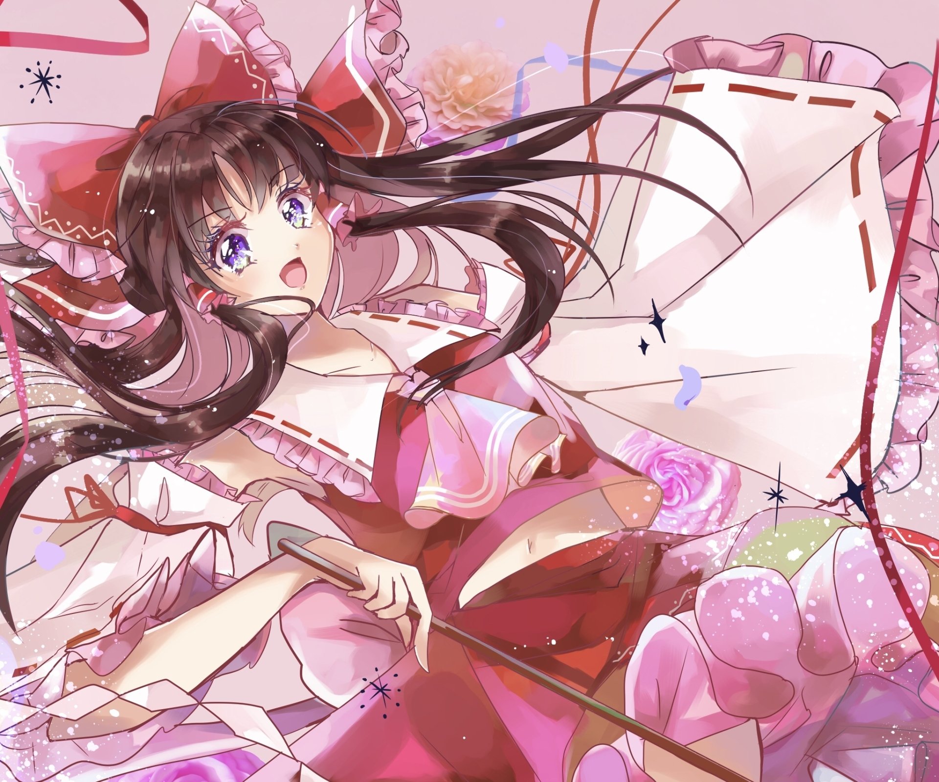 Vibrant Reimu Hakurei — Touhou HD Shrine Maiden Wallpaper | 2048x1707 ...