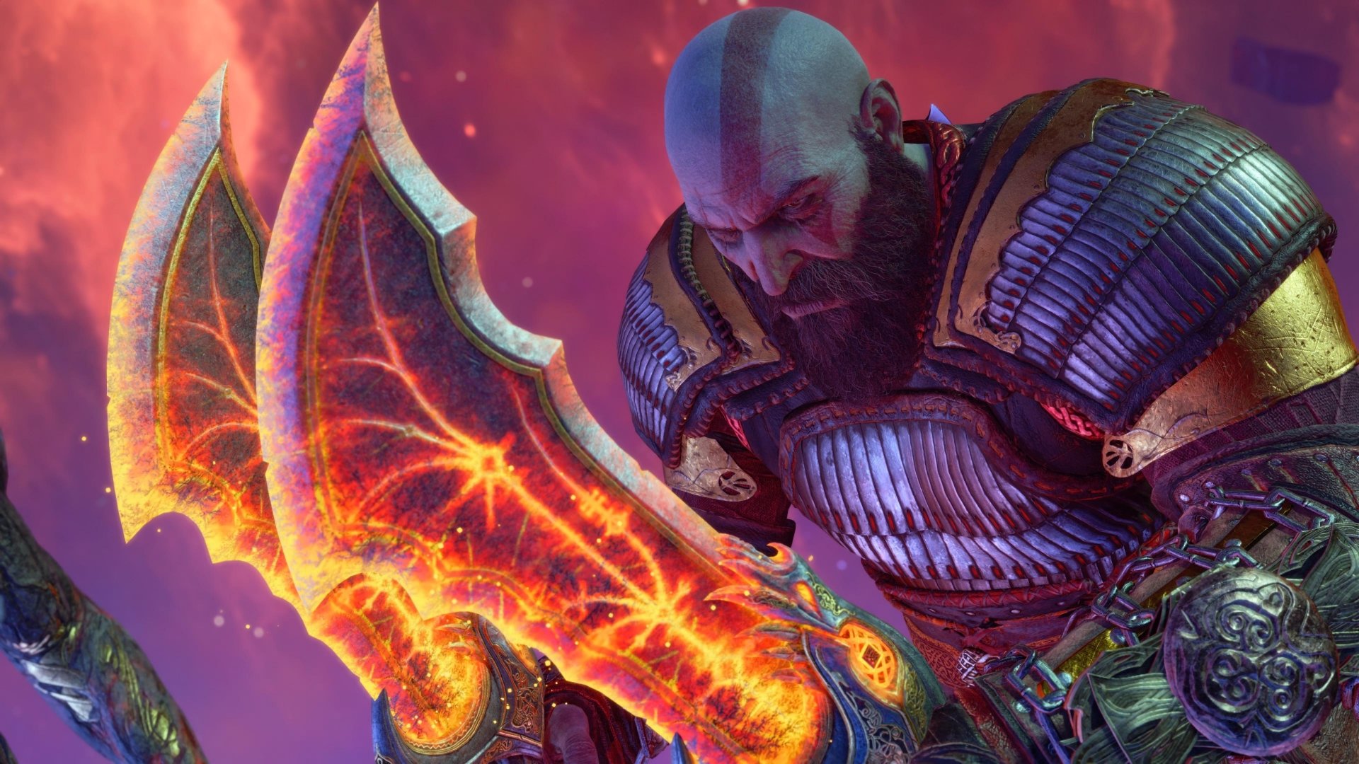 Kratos' Blades of Chaos — God of War: Ragnarök | 2K Quad HD Wallpaper