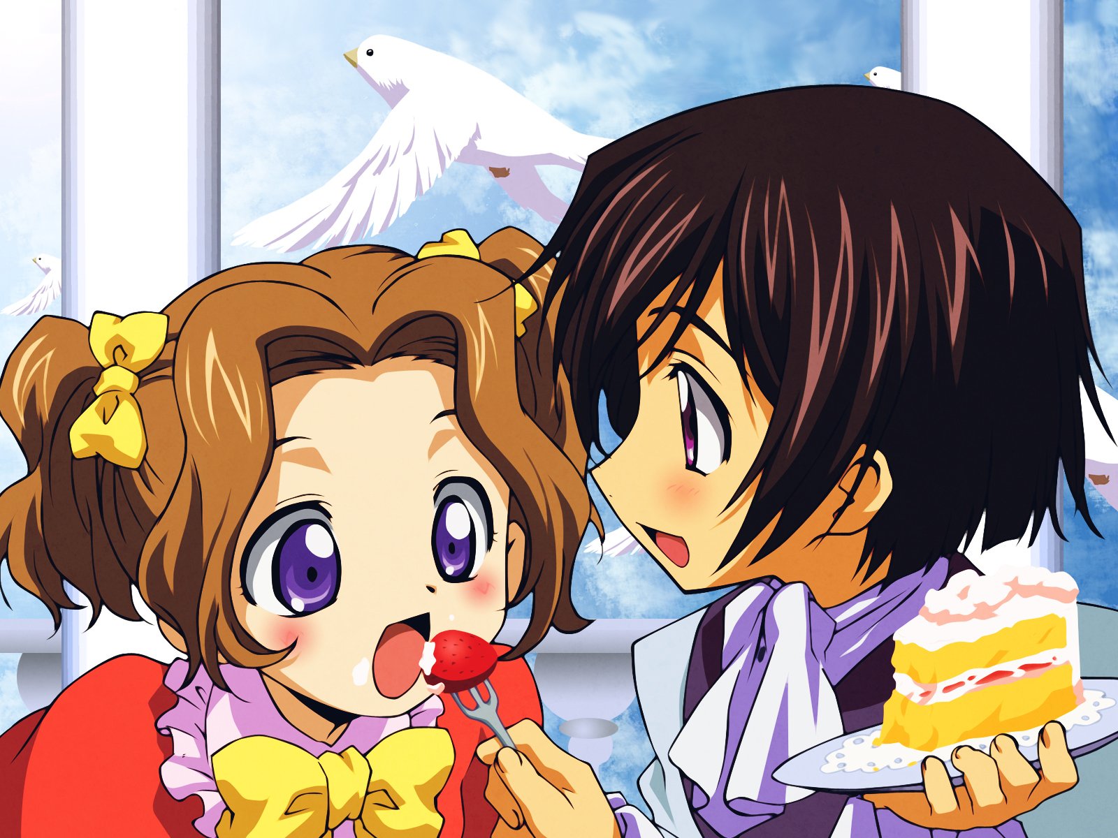 Lelouch & Nunnally: Sweet Winter Cake — Code Geass HD Wallpaper