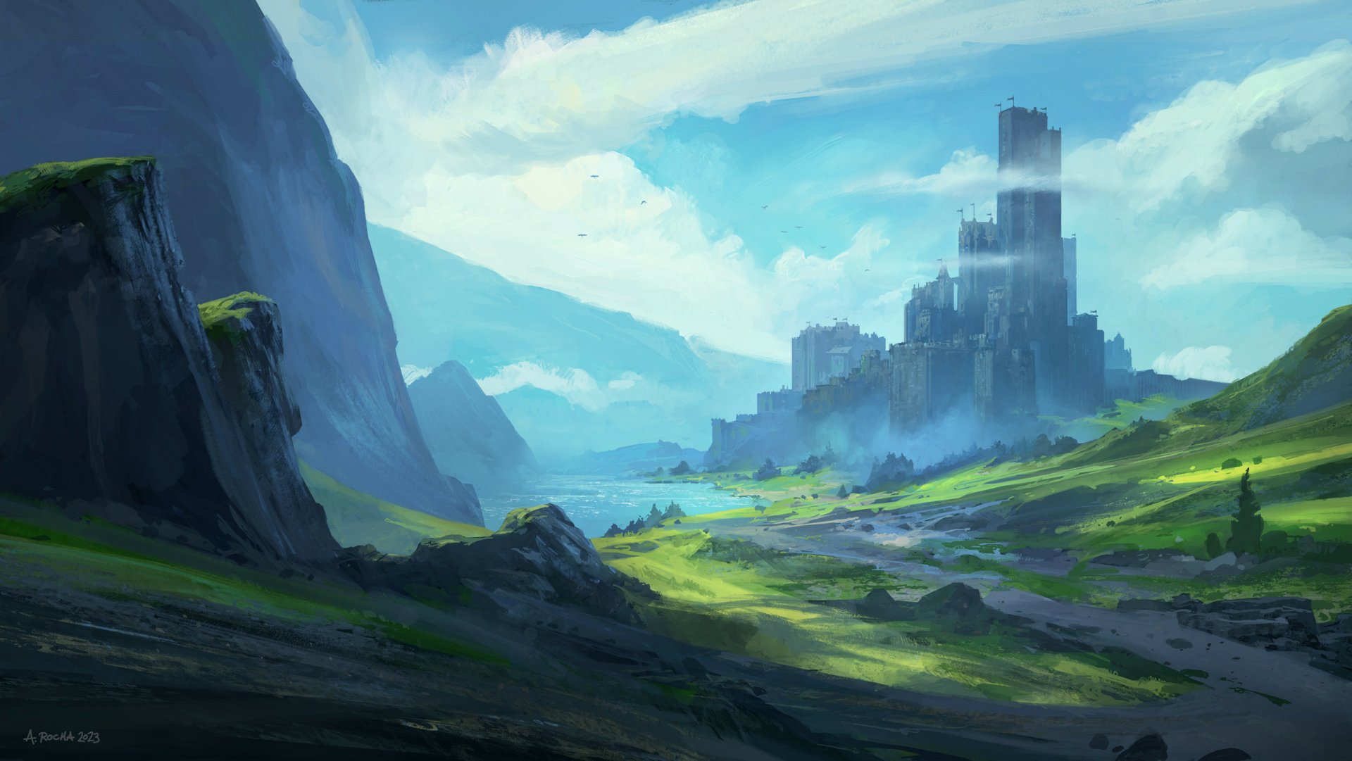 Download Fantasy Castle HD Wallpaper by Andreas Rocha