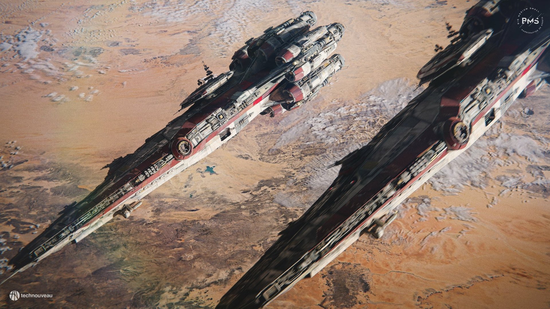 H1>Stunning Spaceship Fleet HD Wallpaper by Rasmus Poulsen
