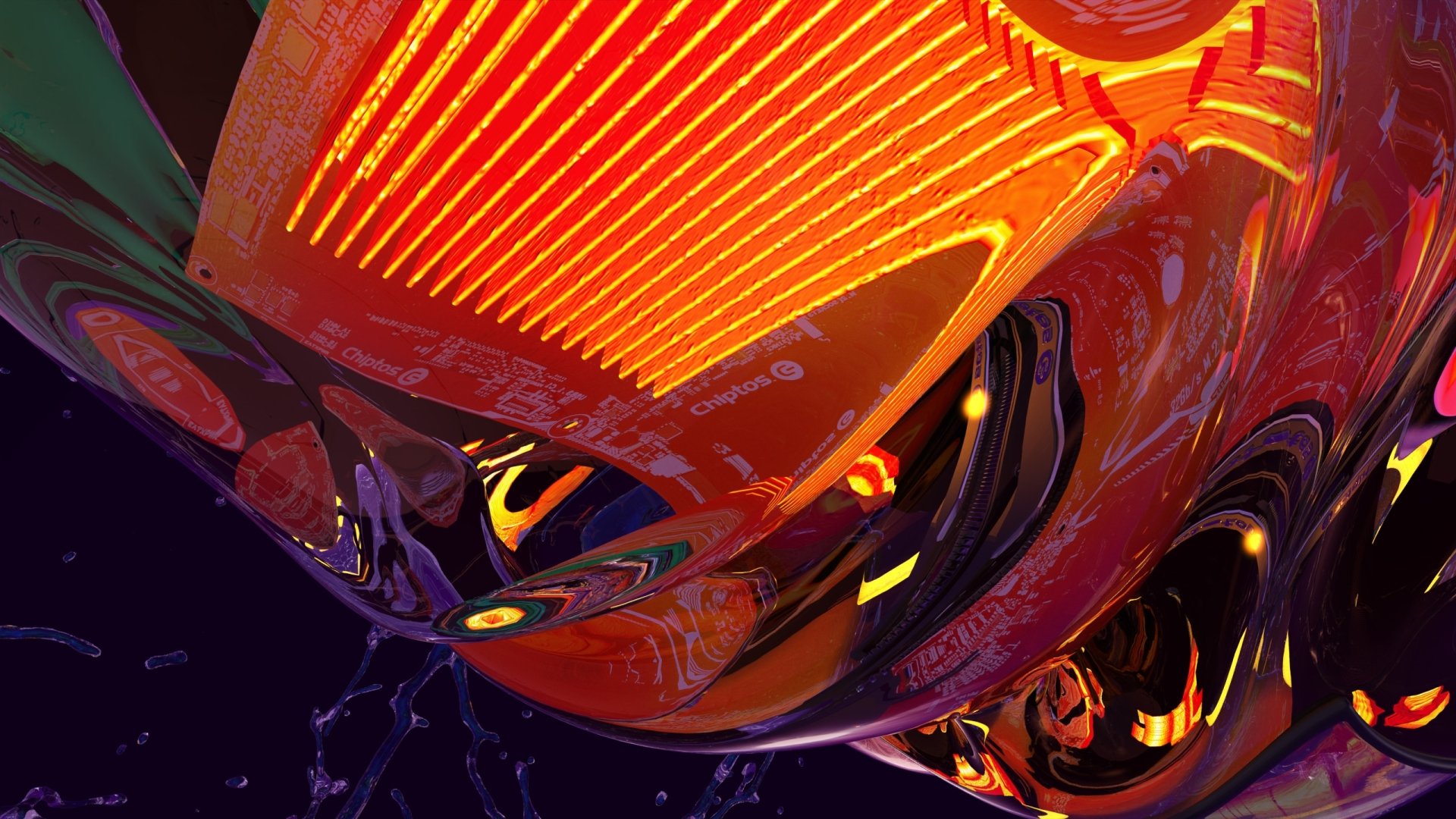 Chiptos X Motherboard Abstract NFT Wallpaper Background Glossy Glass PC ...