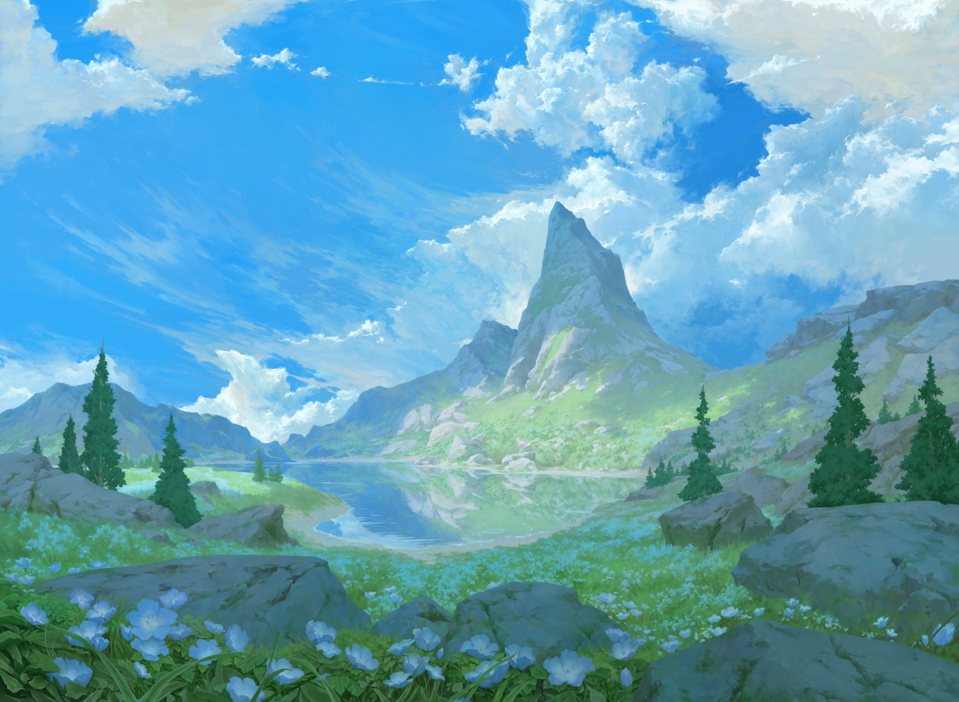 4K Ultra HD Artistic Landscape: Majestic Mountain Serenity by Jom Ongpin