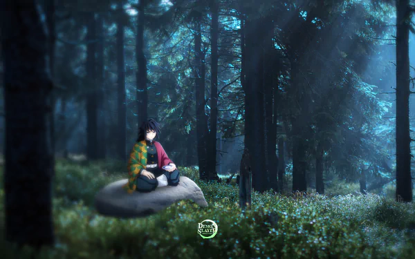 Giyu Tomioka in Mystical Forest – 4K Ultra HD Demon Slayer Wallpaper by ...