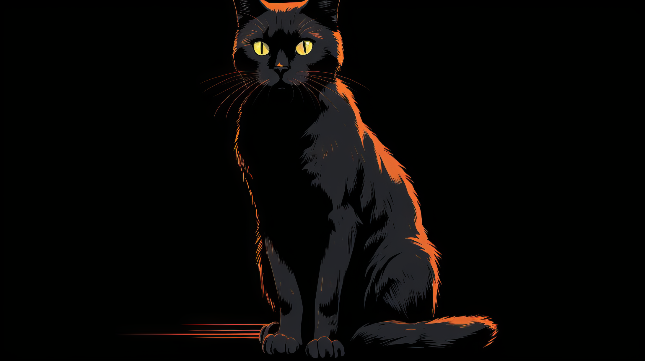 Majestic Black Cat HD Wallpaper