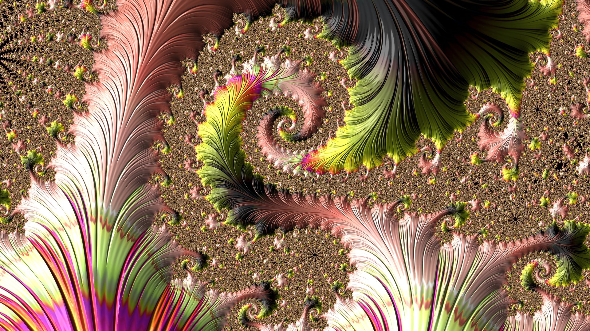 Fractal Art for your Desktop - Pink Salmon Corals and Veins by Dr-Pen