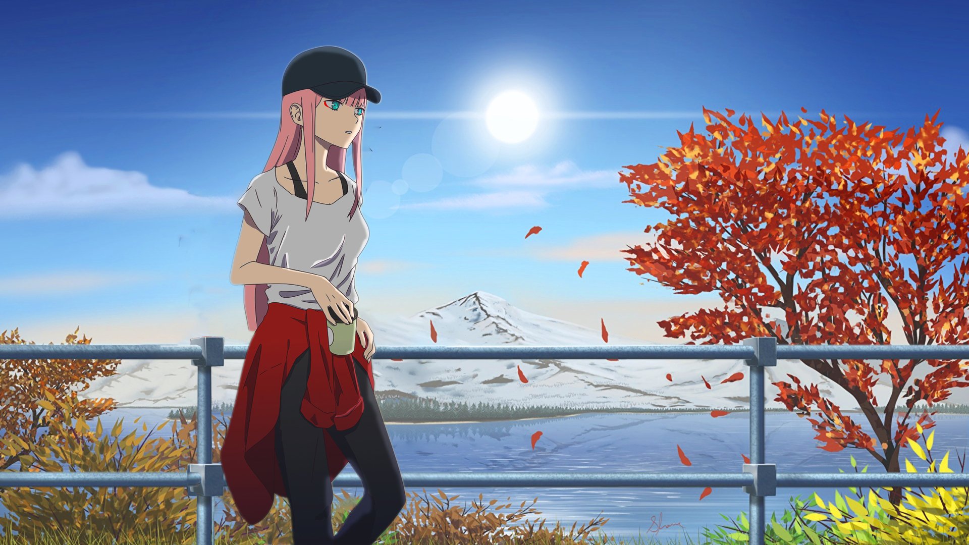 Zero Two Autumn Scenery HD Wallpaper - Darling in the FranXX