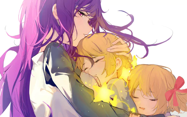 Oshi no Ko HD Wallpaper: Ruby, Aquamarine & Ai Hoshino by Harutaro