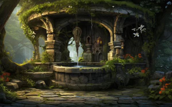 Enchanted Well: A Fantasy HD Wallpaper