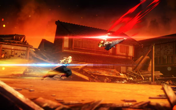 Demon Slayer HD Wallpaper: Tengen Uzui vs Gyutaro Epic Battle Scene
