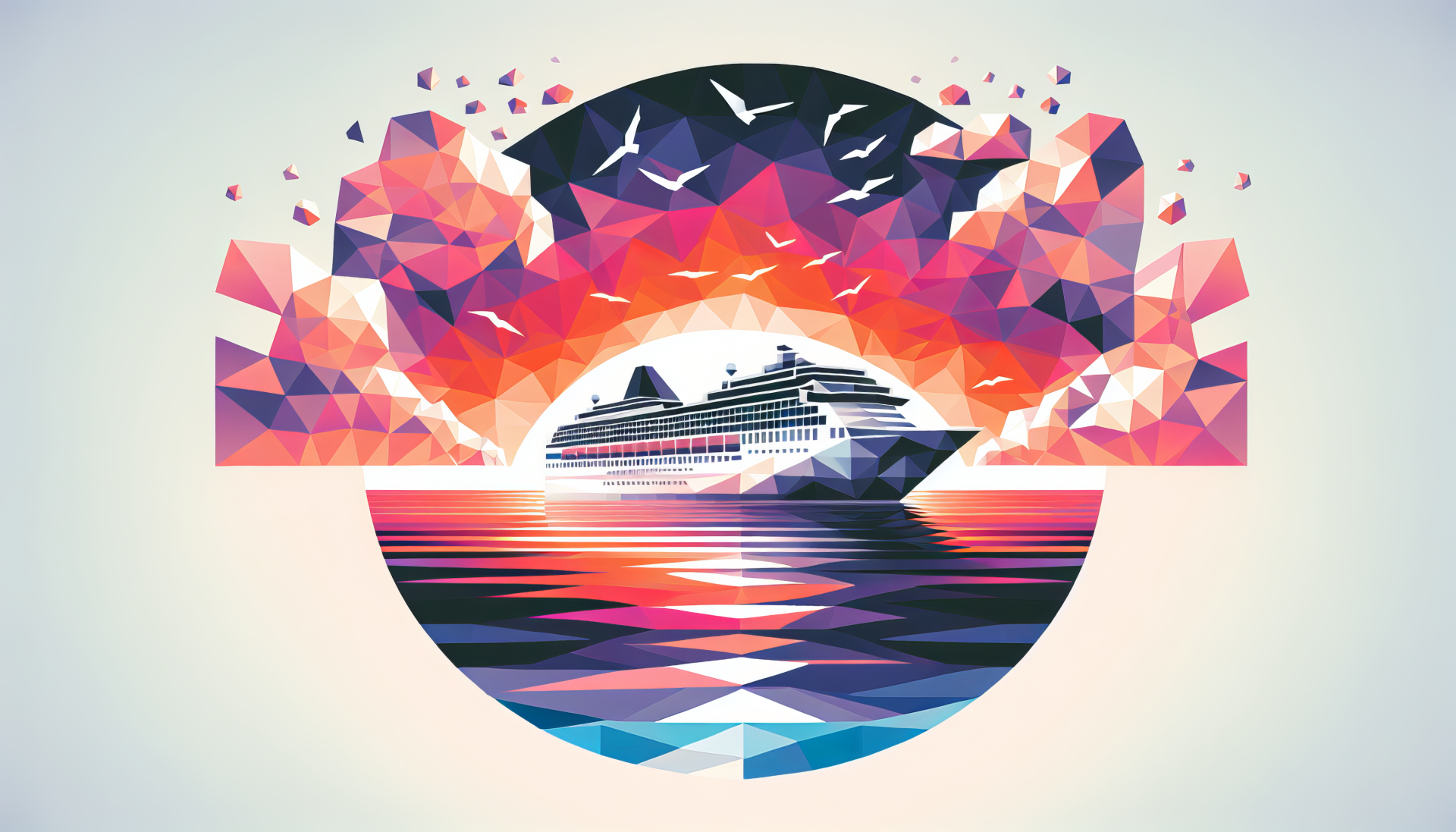 Geometric Cruise Sunset HD Wallpaper by QuantumCurator