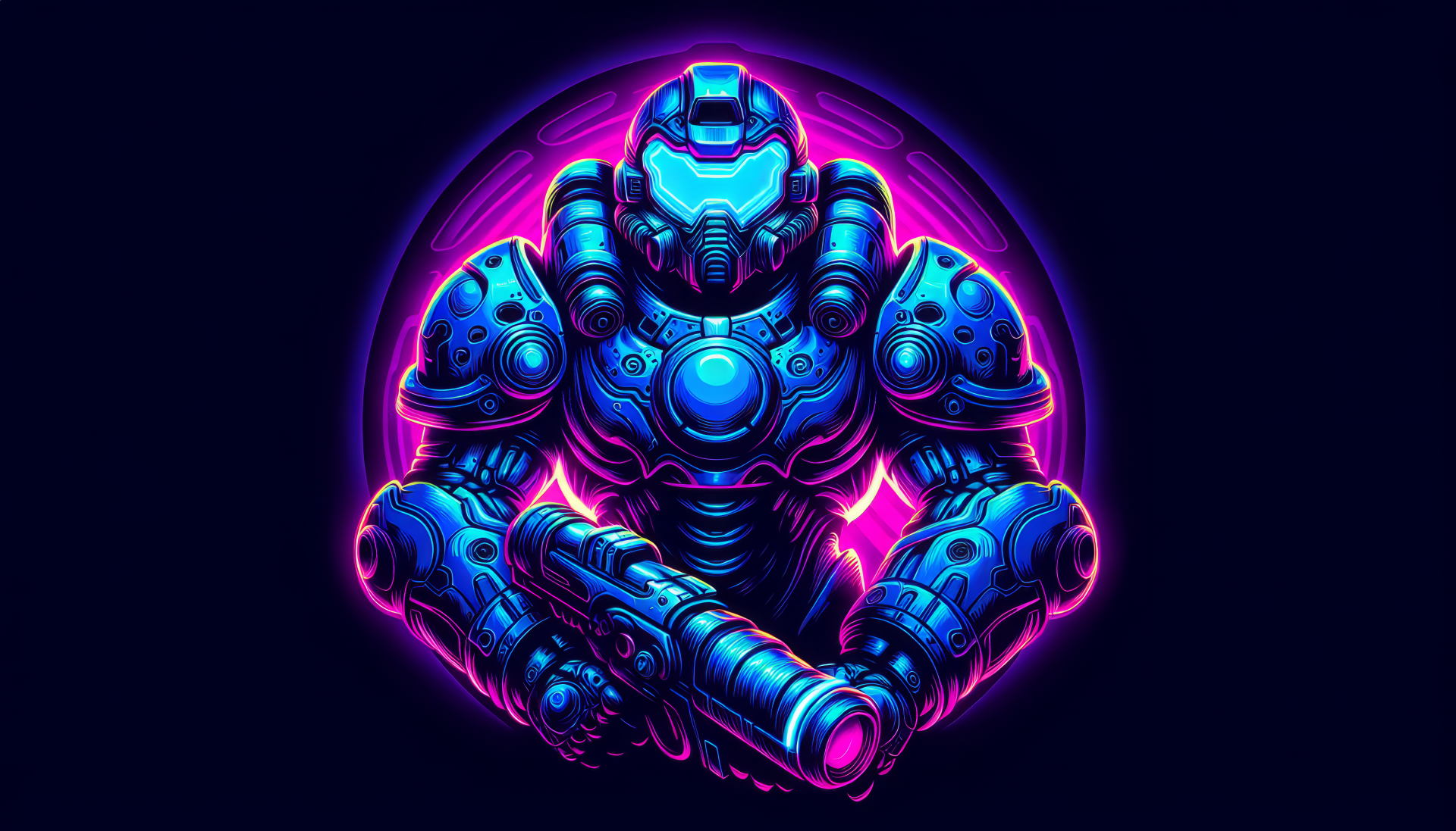 Mega Man Neon Glow HD Wallpaper by QuantumCurator