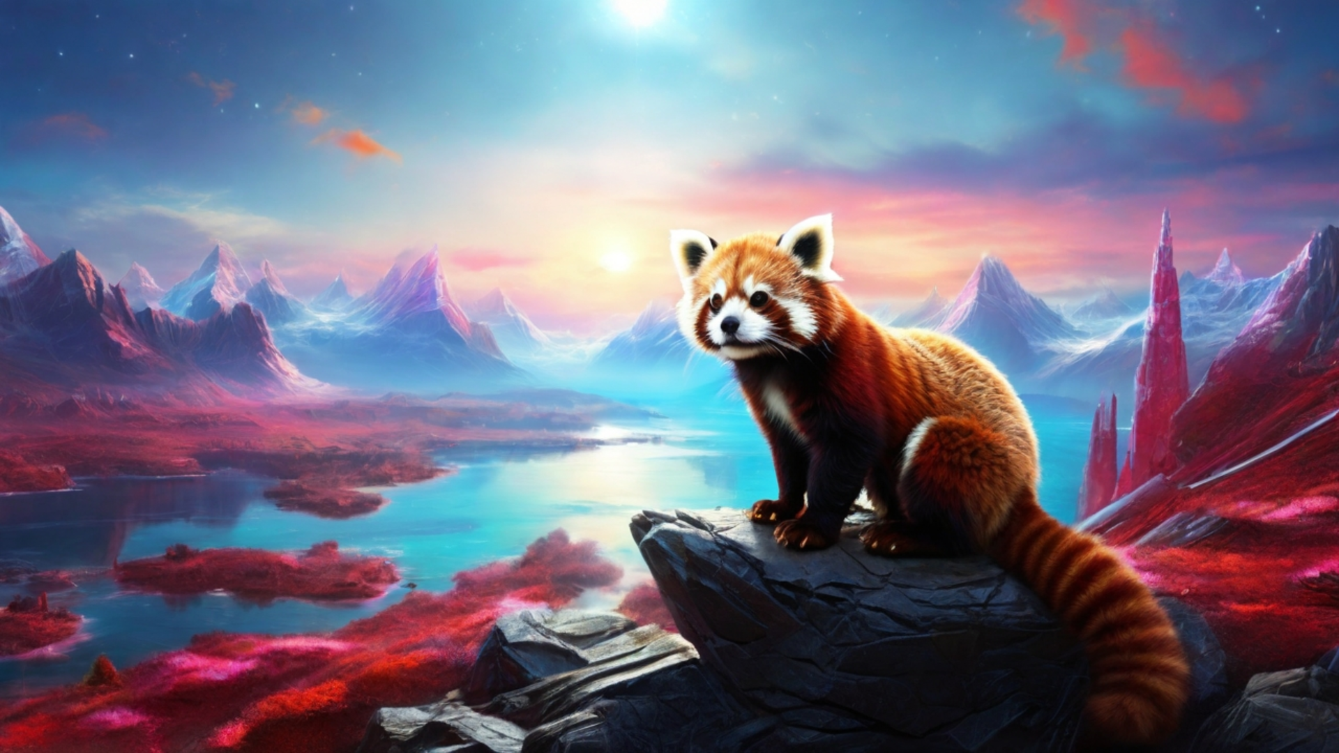 Red Panda by AnimeHead | 1920x1080 | Wallpaper Abyss