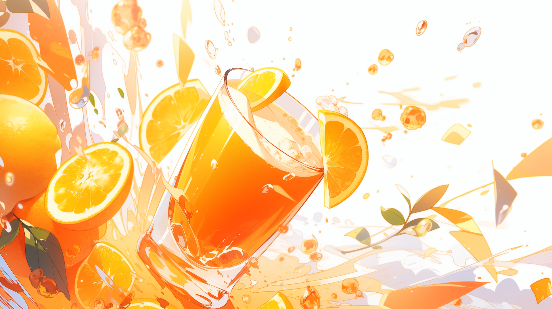 Fresh Orange Juice Splash HD Wallpaper by robokoboto