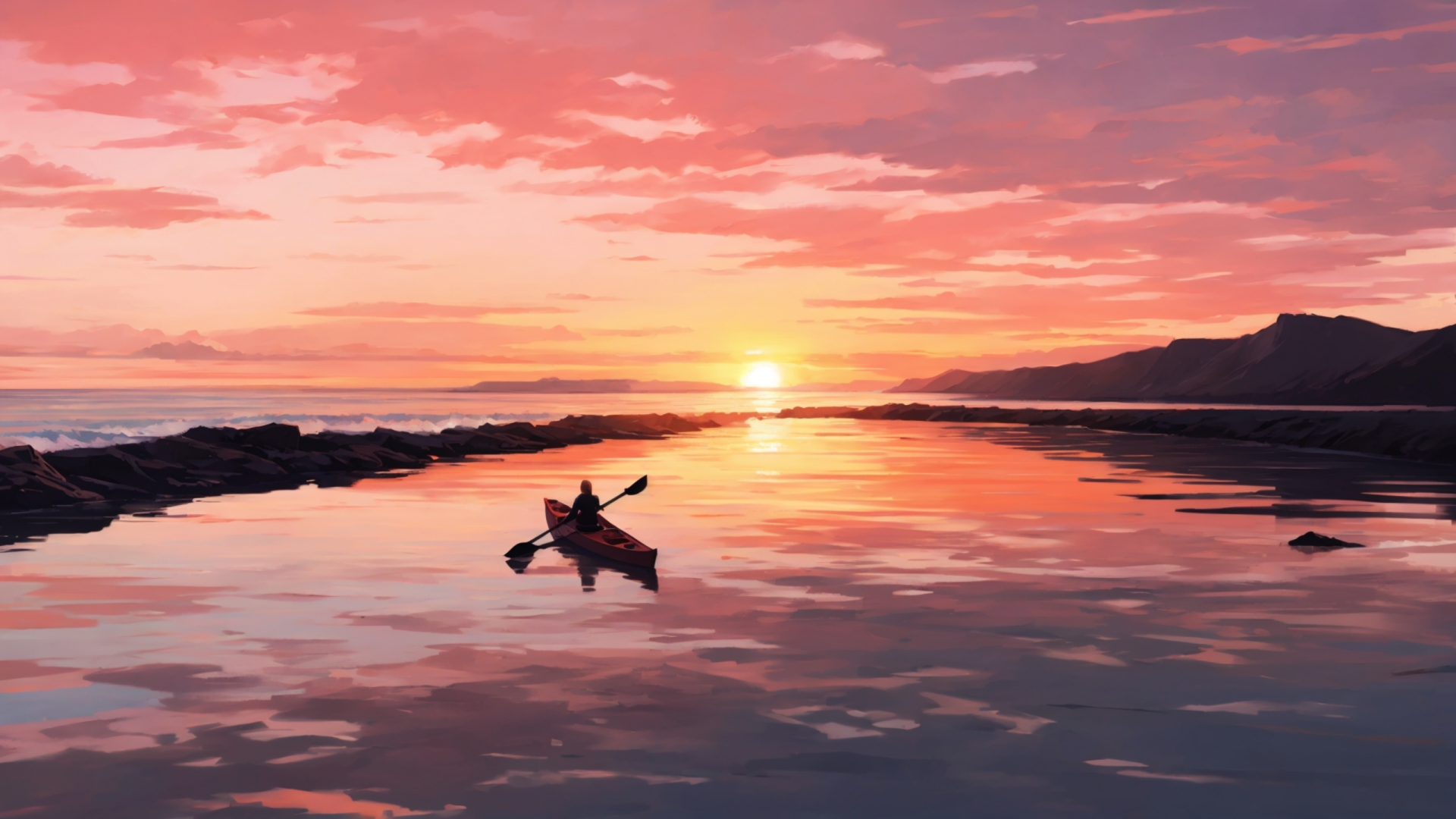 Sunset Sea by AnimeHead