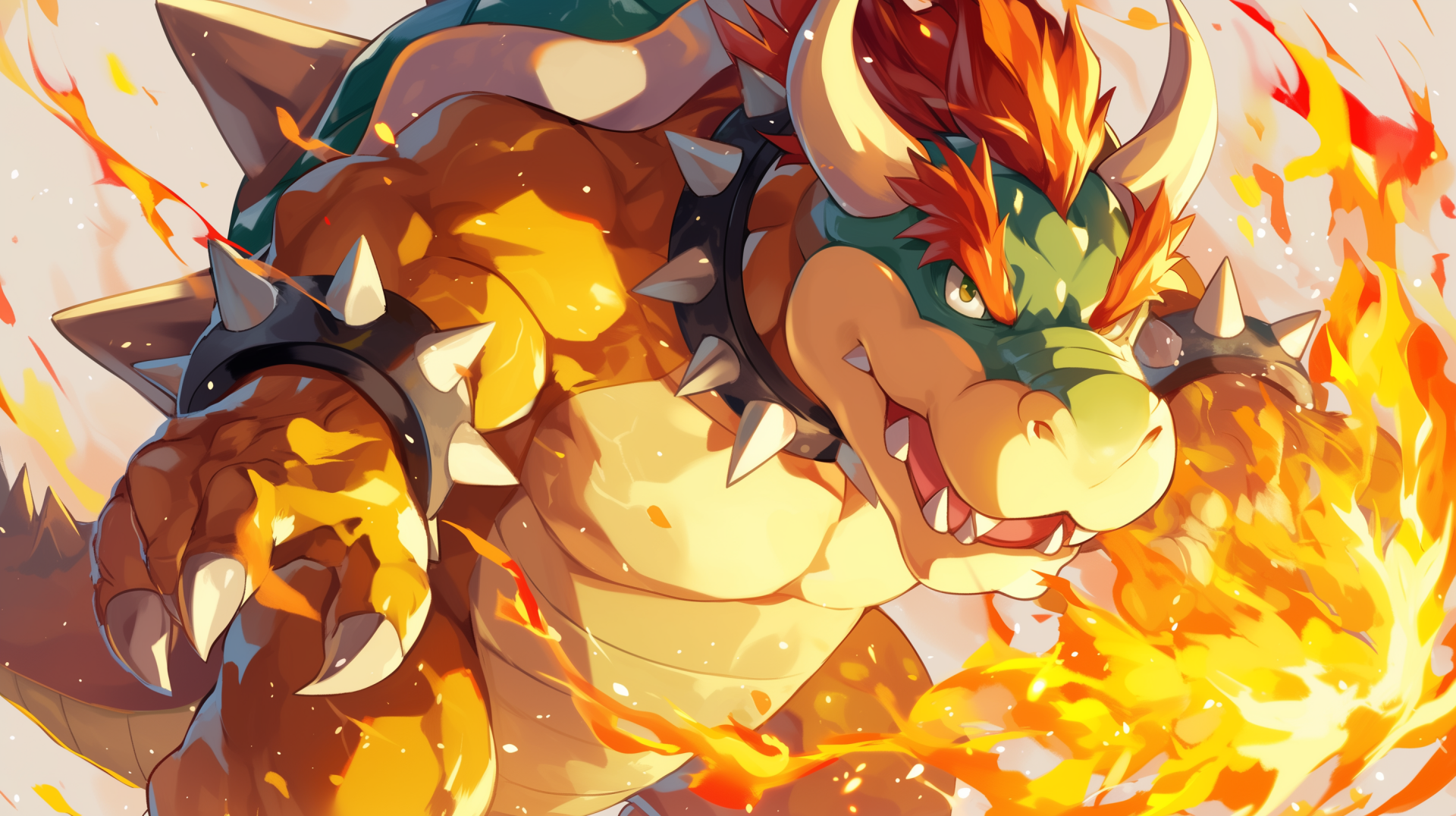 HD Bowser Flame Fury Wallpaper by robokoboto