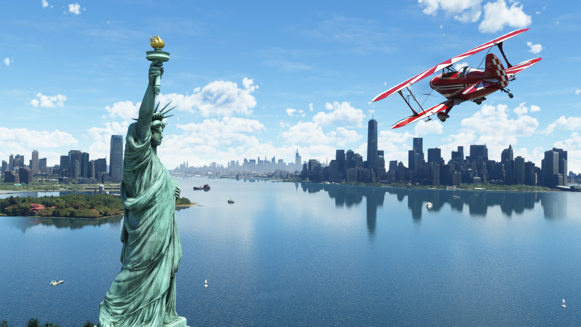Microsoft Flight Simulator HD Wallpaper - Statue of Liberty Flyby