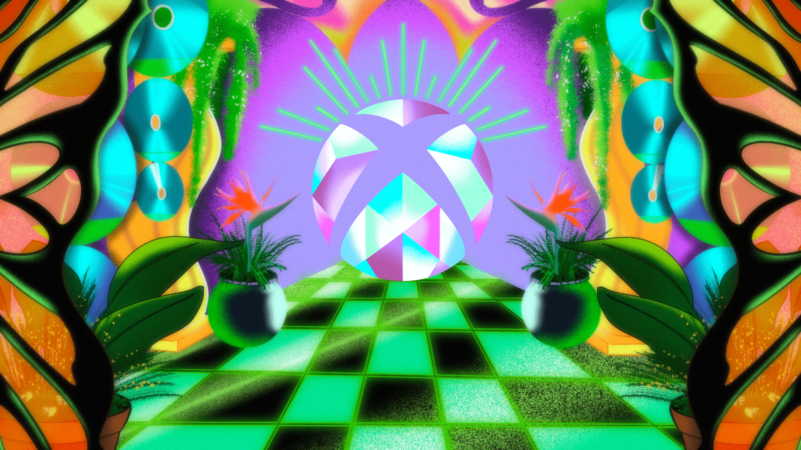 Vibrant Xbox Console Theme HD Wallpaper