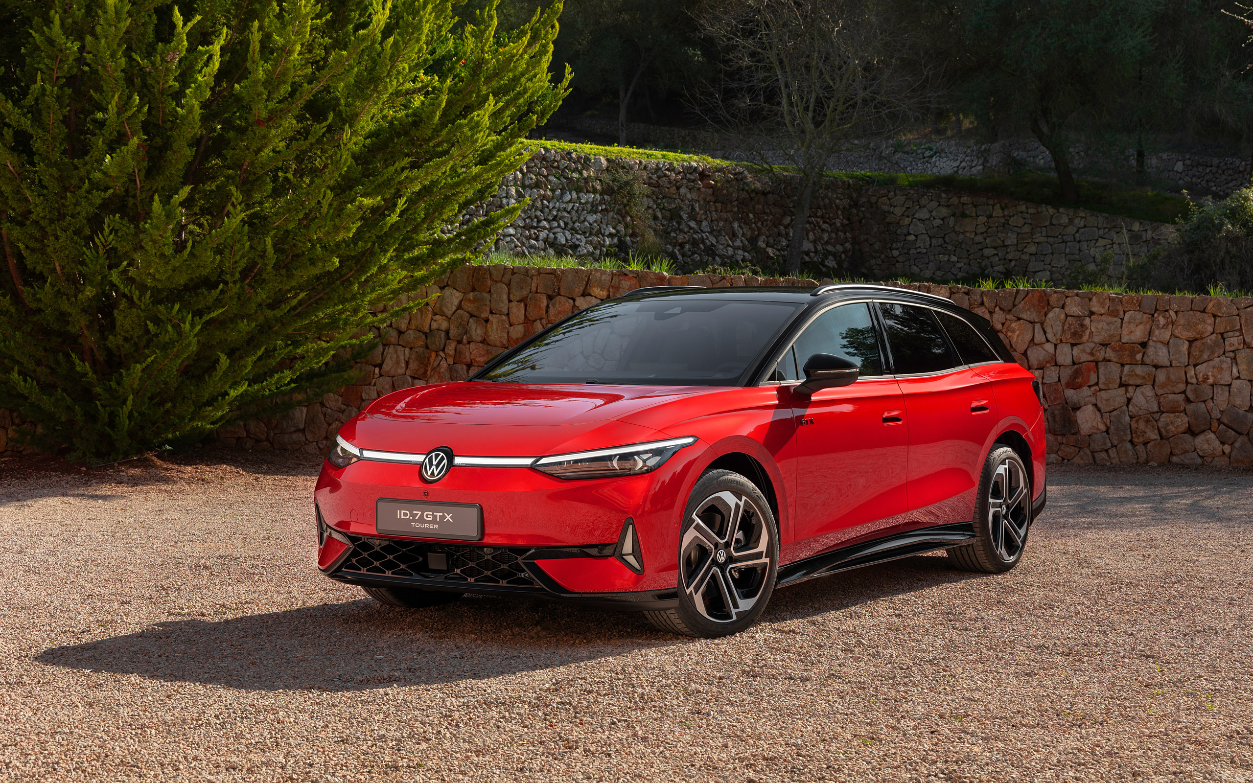 Volkswagen ID.7 GTX Tourer HD Wallpaper – Sleek Red Electric Car Background